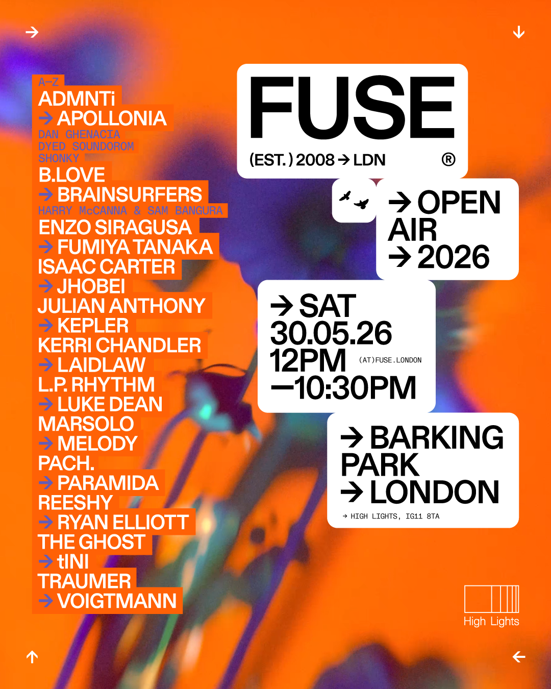 FUSE Open Air 2026 · High Lights, London · Tickets
