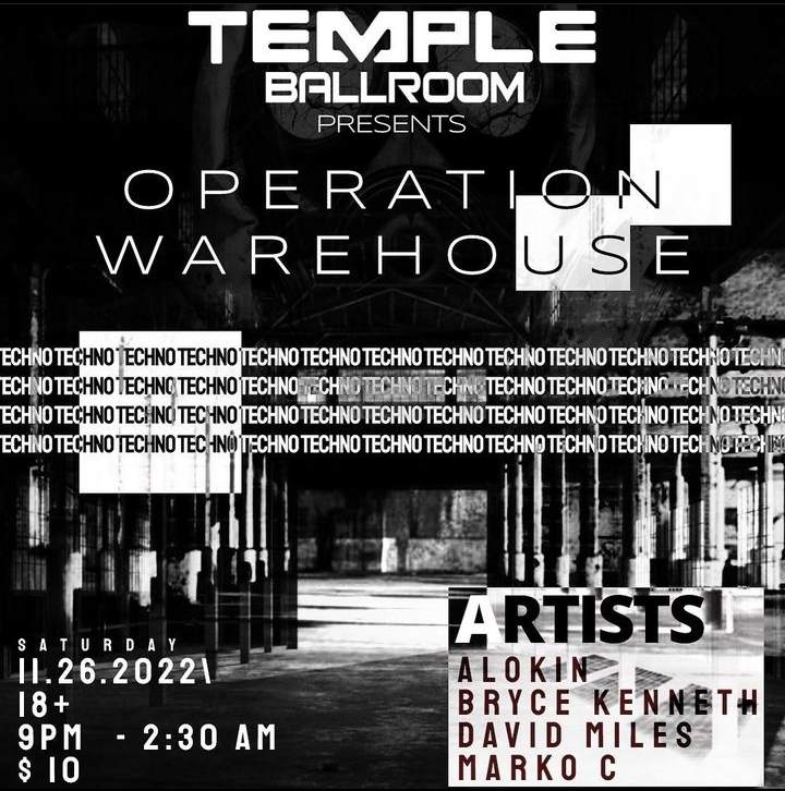 Temple Ballroom presents: Operation Warehouse at Temple Ballroom, Edmonton
