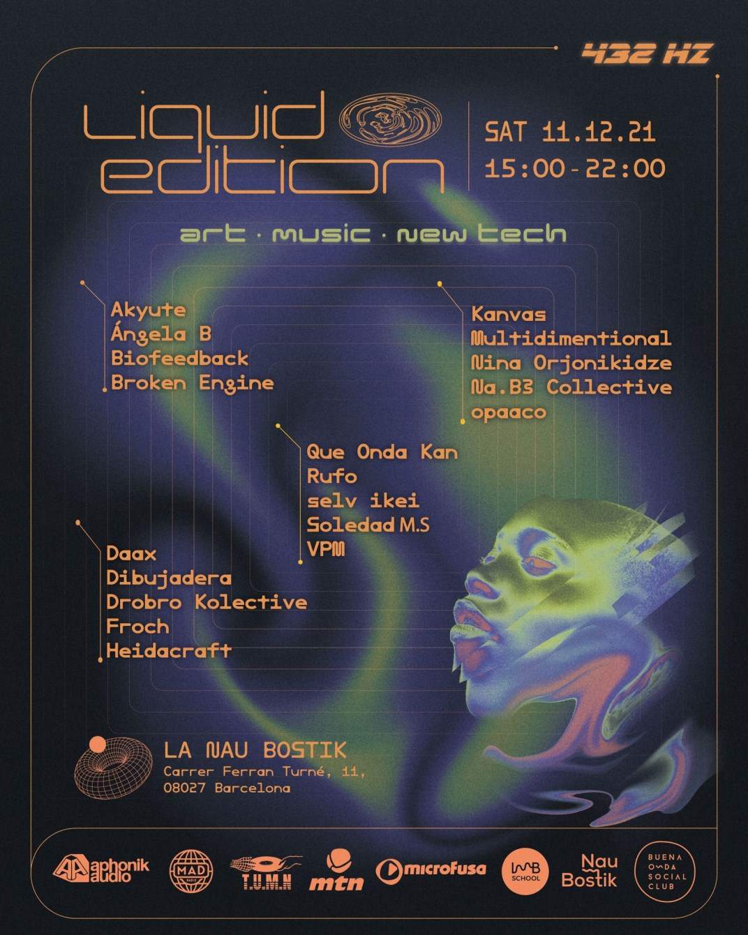 432 hz presents Liquid - Interactive, Immersive & Healing Experience en Nau Bostik, Barcelona