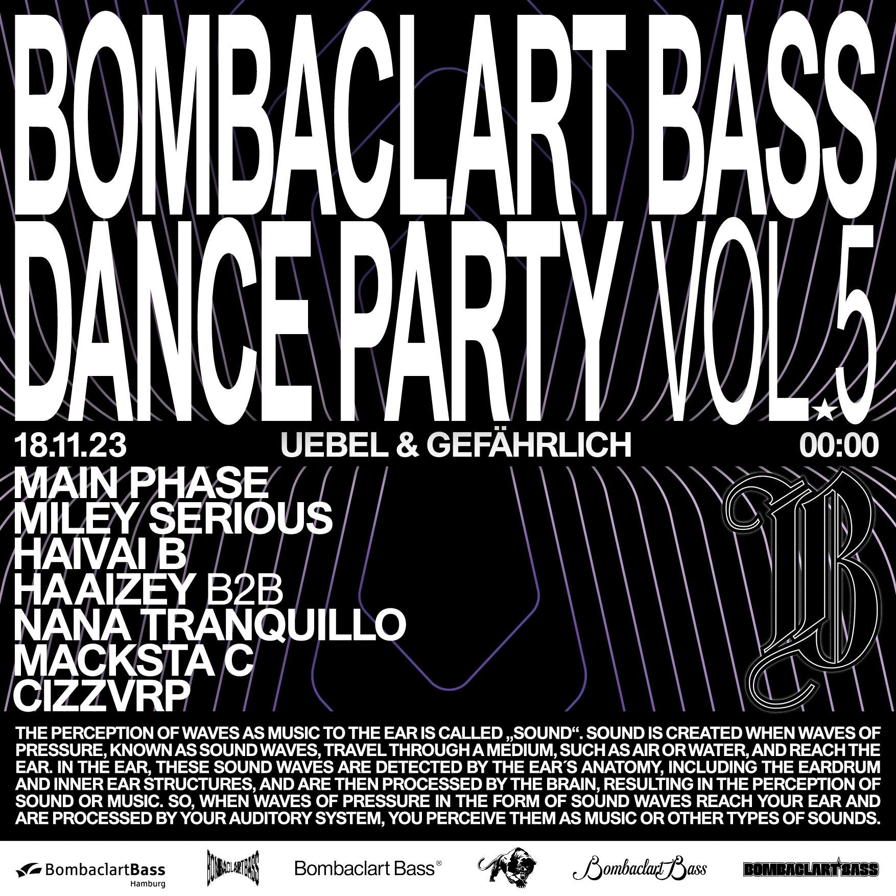 Bombaclart Bass Dance Party Vol. 5 at Uebel & Gefährlich, Hamburg