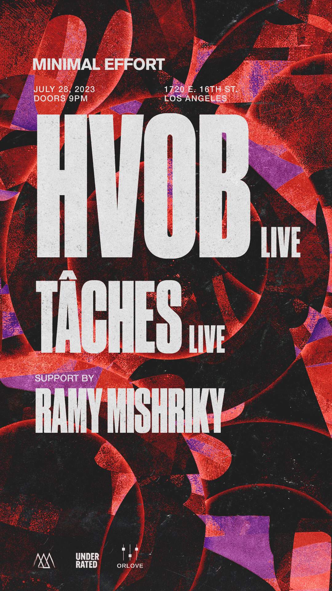 Minimal Effort: HVOB (Live) + Tâches (Live) at 1720, Los Angeles