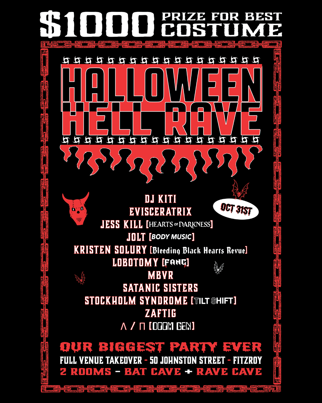 DOOM GEN presents: Halloween Hell Rave at Laundry, Melbourne