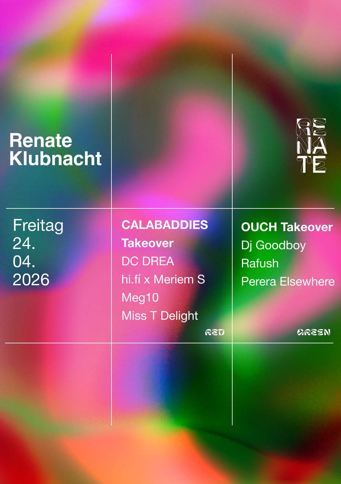 Renate Klubnacht with CALABADDIES & Ouch at Renate, Berlin