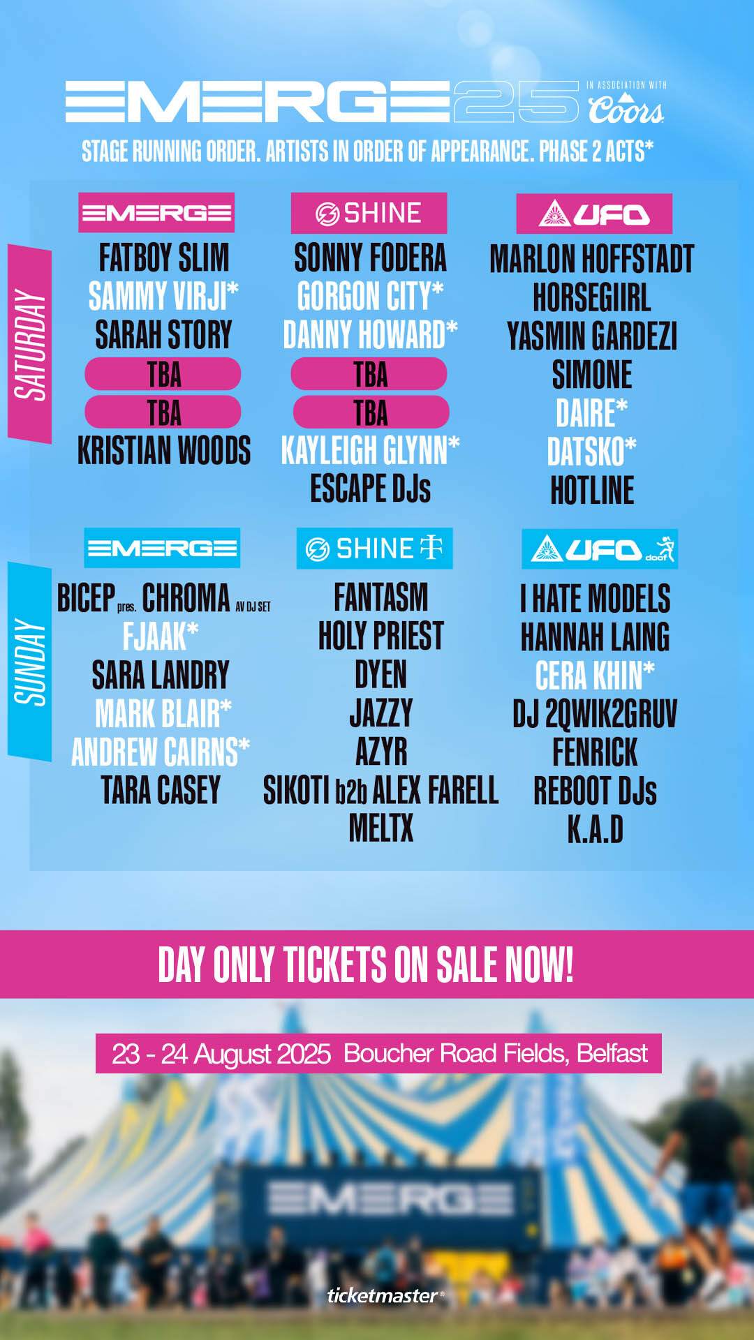 Emerge · Fatboy Slim, Bicep pres. Chroma, Sonny Fodera, Teletech + more at Boucher Road Fields ...