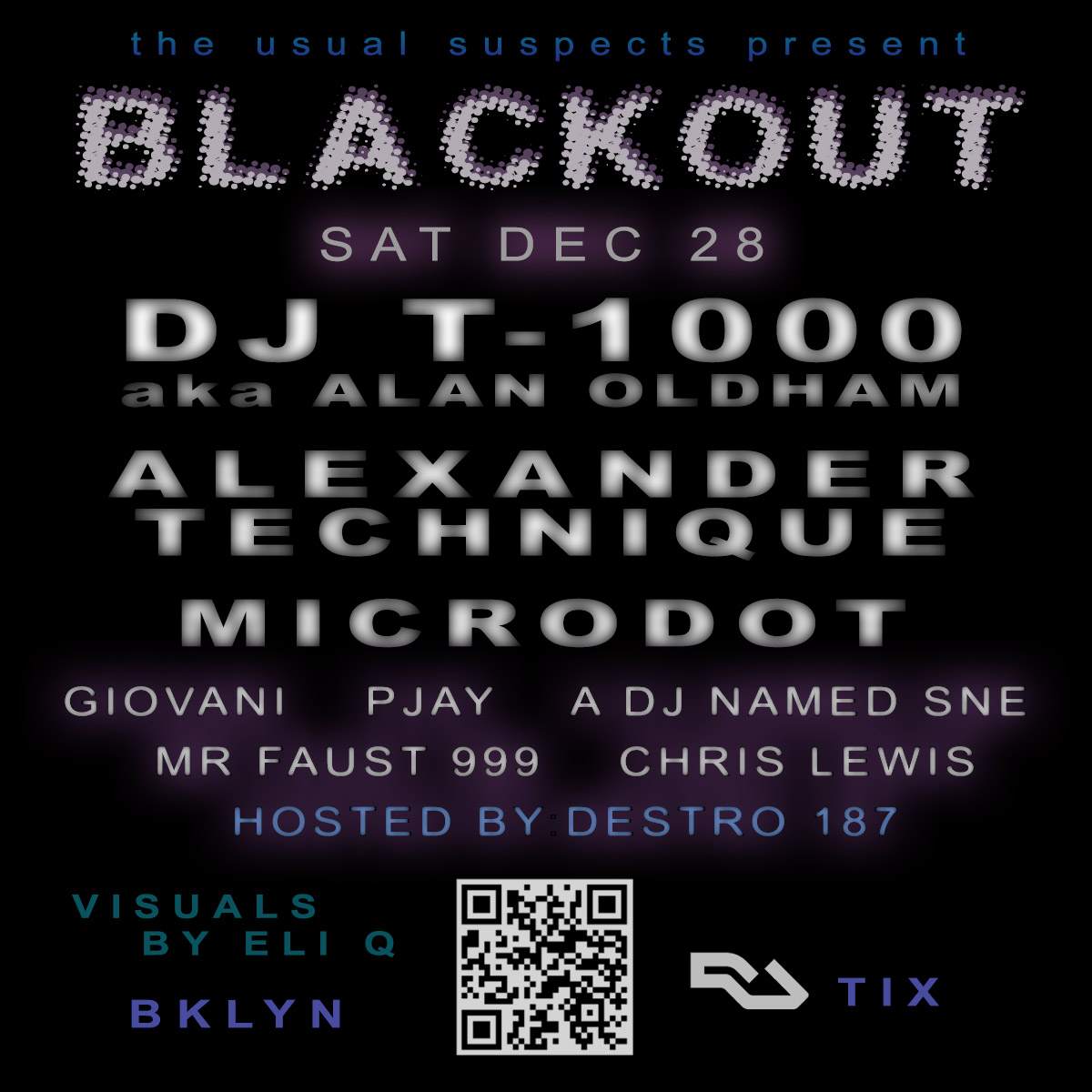 BLACKOUT - DJ T-1000 aka Alan Oldham, Alexander Technique, Microdot ...