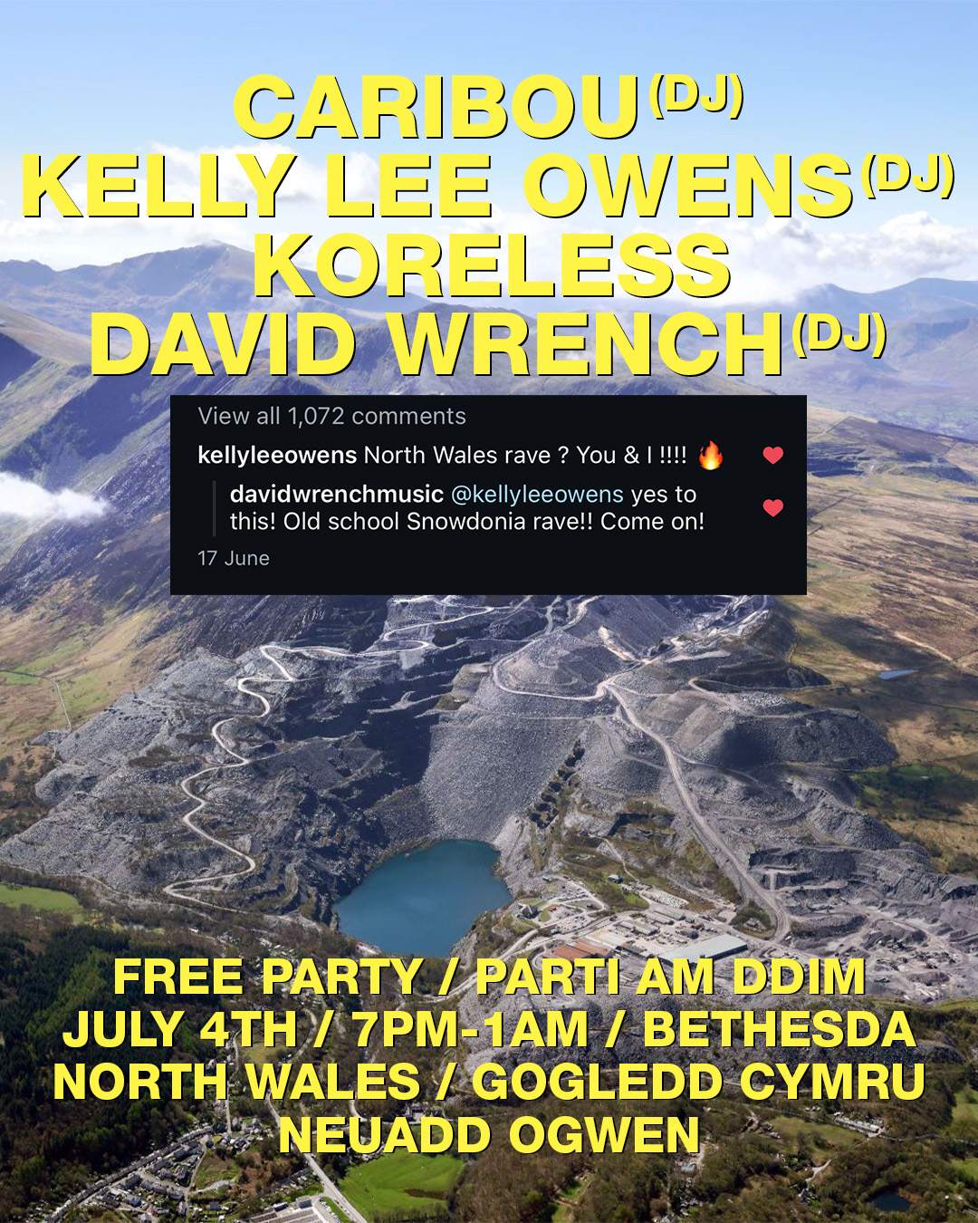 FREE PARTY: Caribou (DJ) Kelly Lee Owens (DJ) Koreless (LIVE) David ...