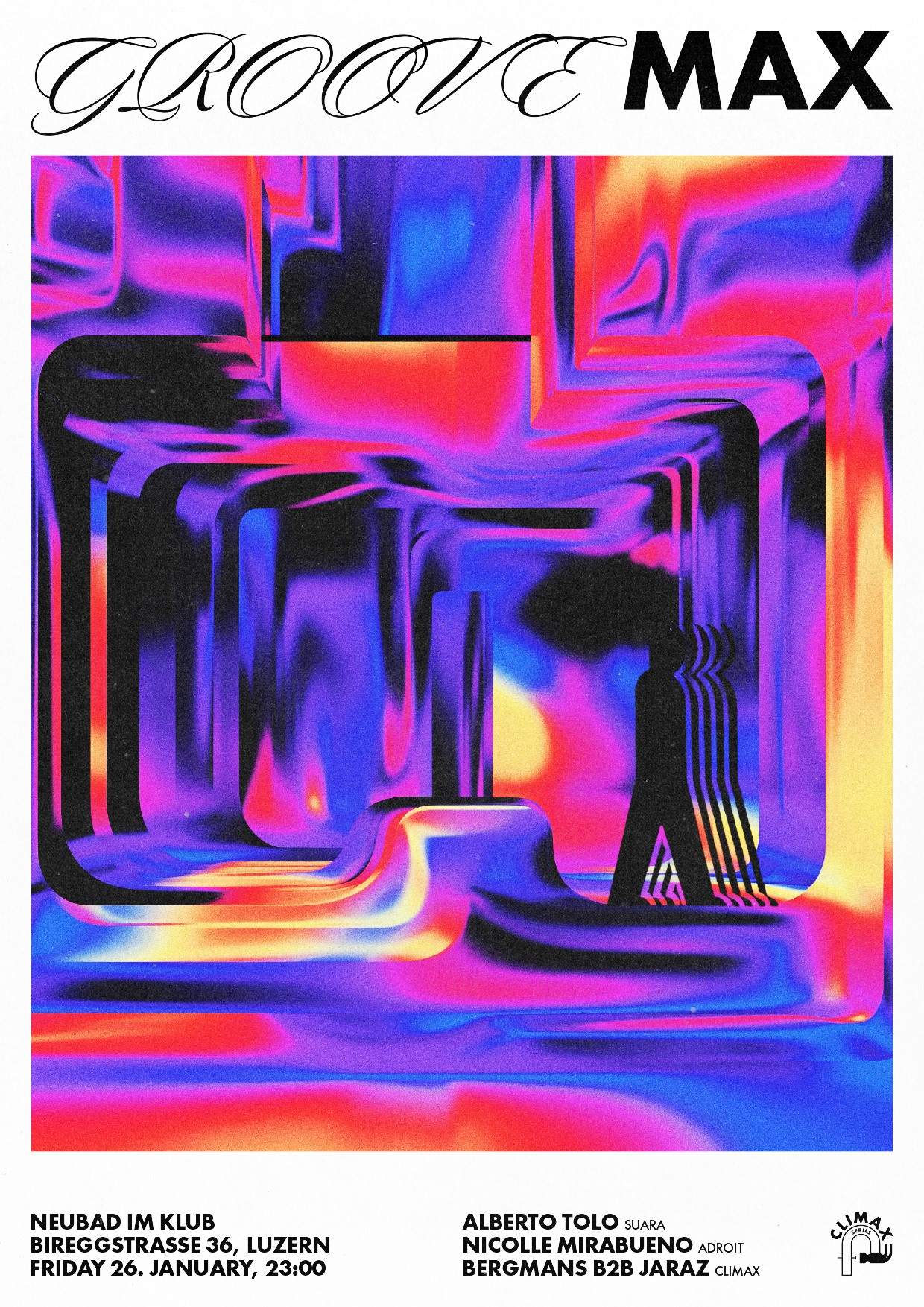 Groovemax with Alberto Tolo, Nicolle Mirabueno at Neubad, Schweiz