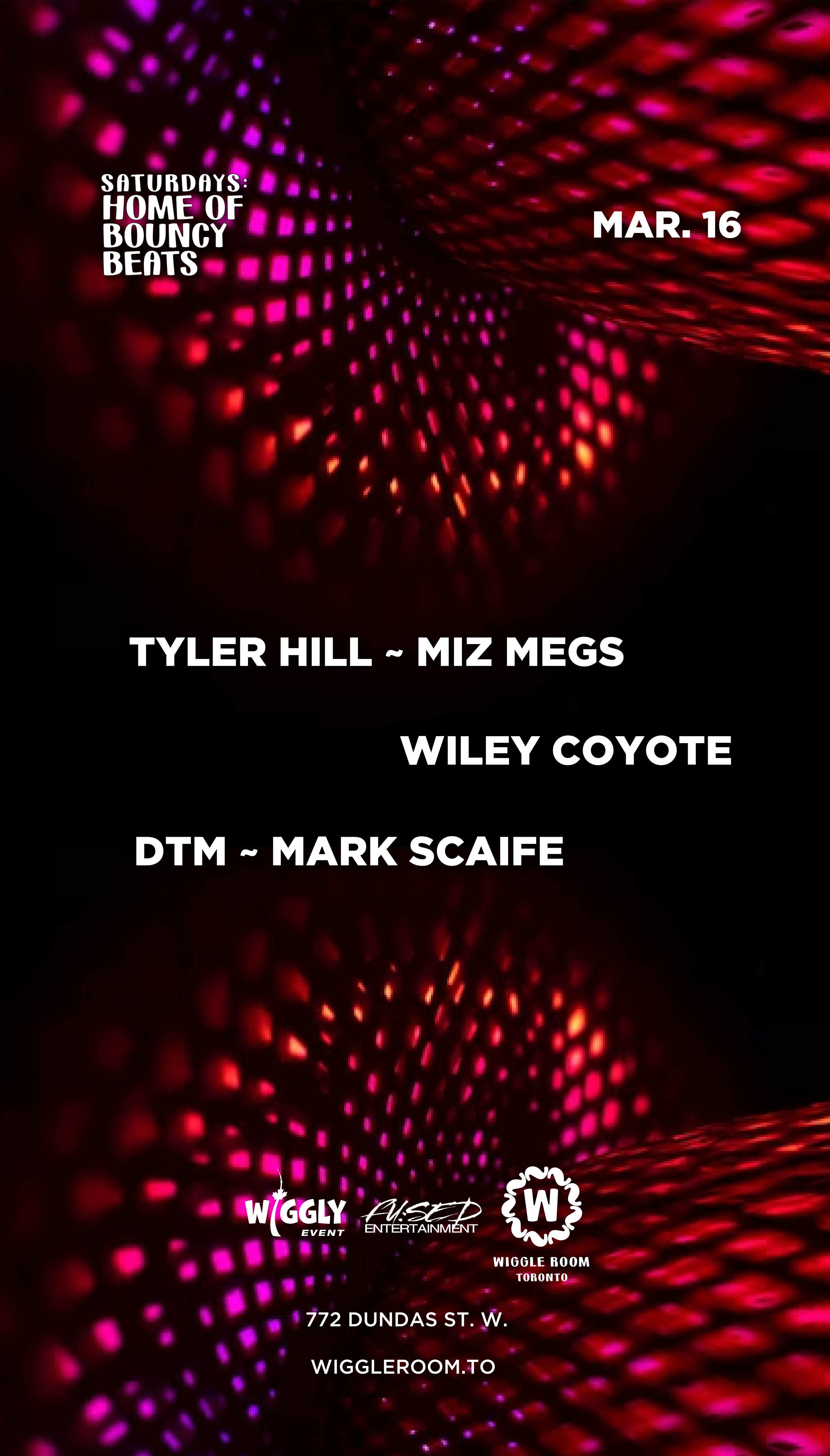 Tyler Hill / Miz Megs / Mark Scaife bei Wiggle Room, Toronto