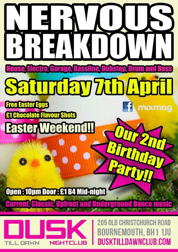 Nervous Breakdown 2nd Birthday Party (Easter Special) a Dusk Till Dawn ...
