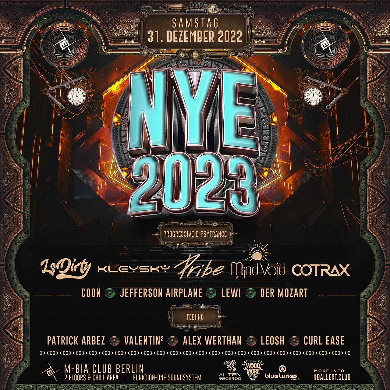 New YEARS RAVE 2023 - Progressive, Psy & Techno em M-BIA, Berlin