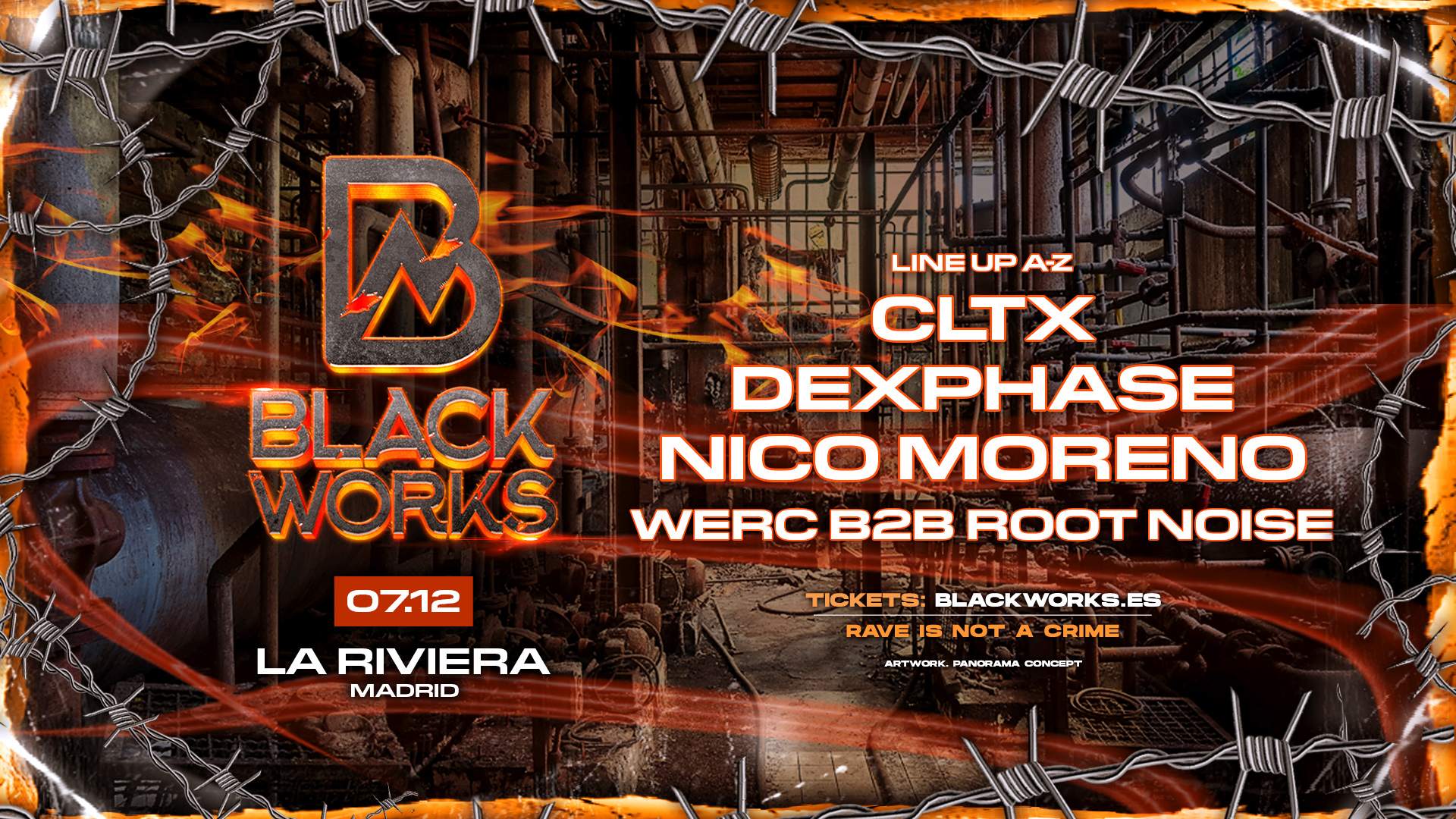 BlackWorks: Nico Moreno + CLTX + Dexphase at La Riviera, Madrid