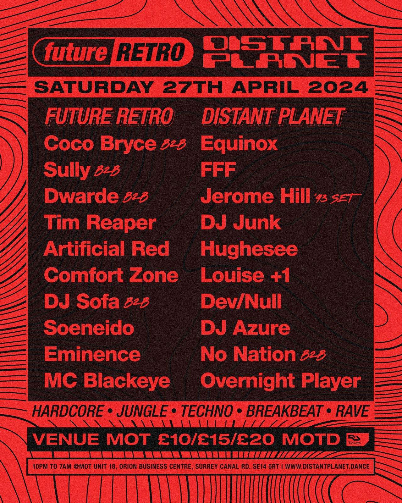 Distant Planet Meets Future Retro London at M.O.T, London