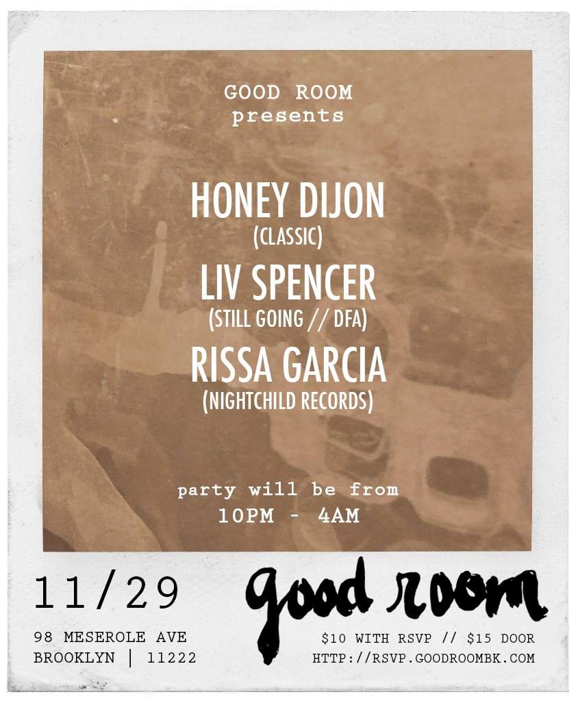 Saturday Night with Honey Dijon Liv Spencer a Good Room, New York