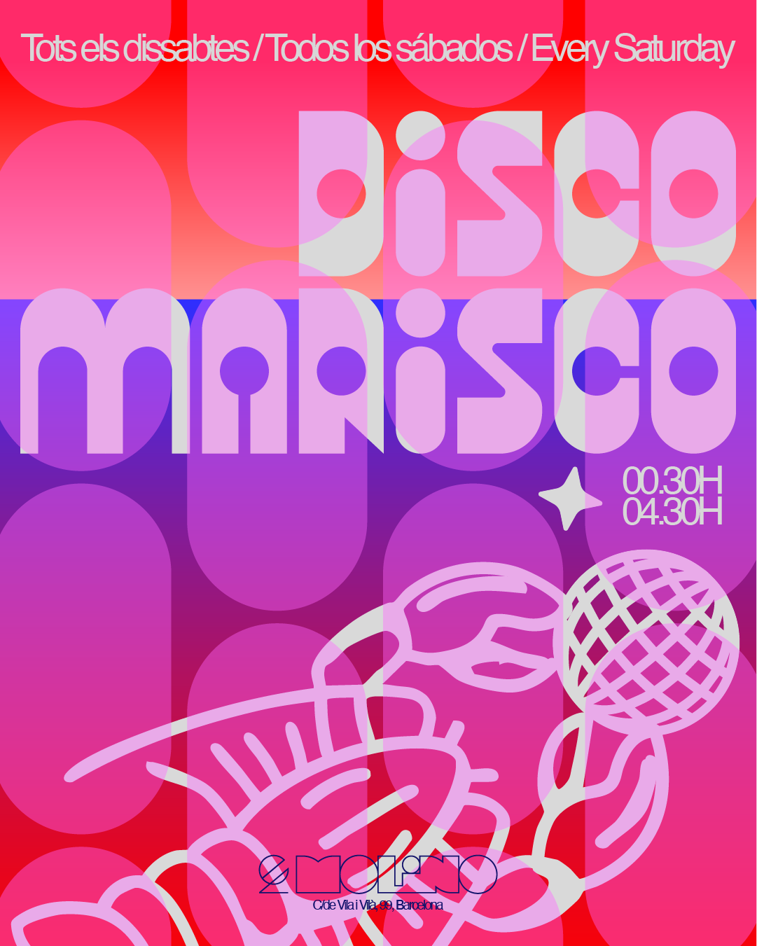 Disco Marisco: DJ Gamba, Funky Shirts MZN y Rho at EL Molino, Barcelona