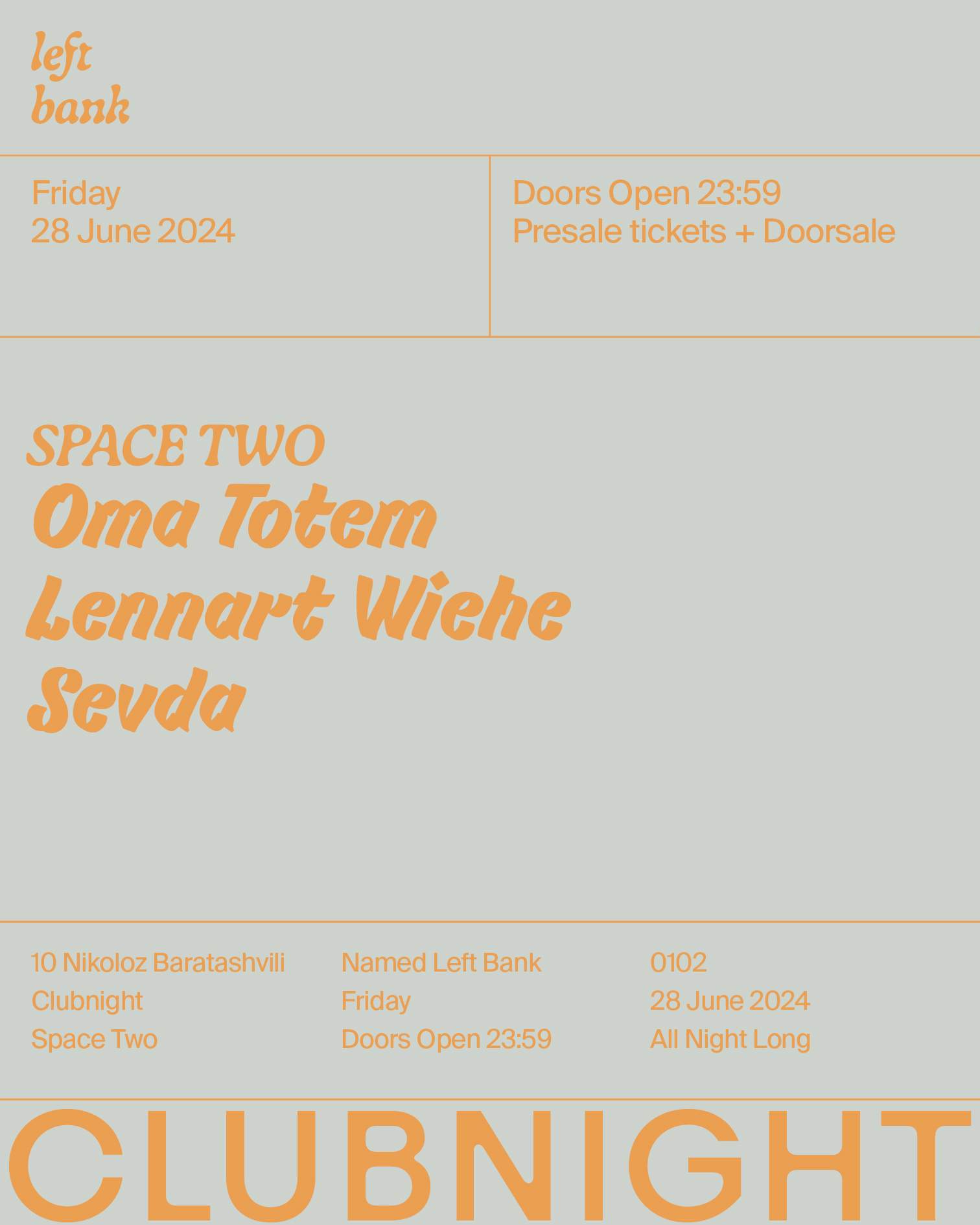 Left Bank Clubnight: Oma Totem • Lennart Wiehe • Sevda at Left Bank ...