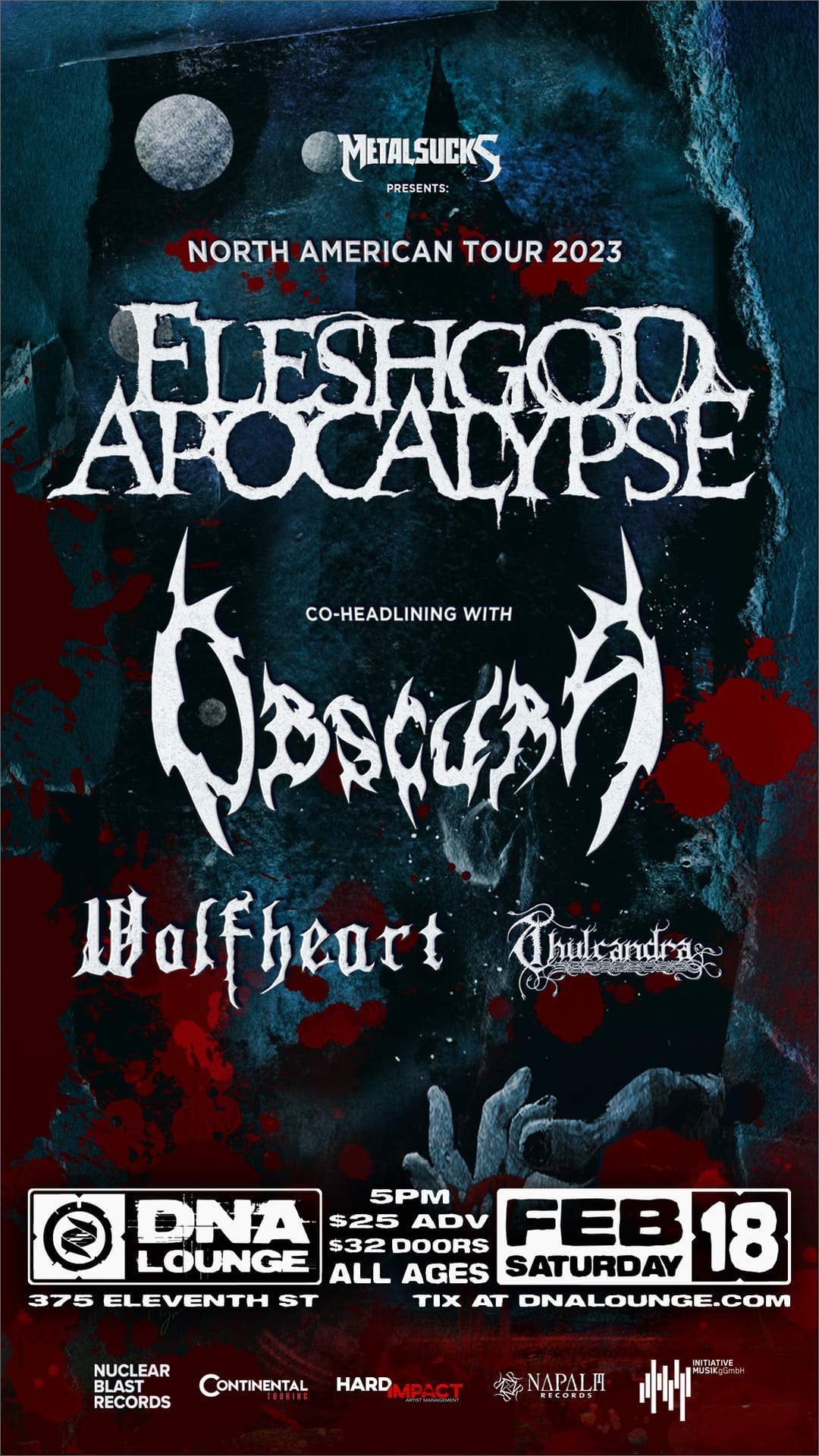 FLESHGOD APOCALYPSE + Obscura bij DNA Lounge, San Francisco/Oakland