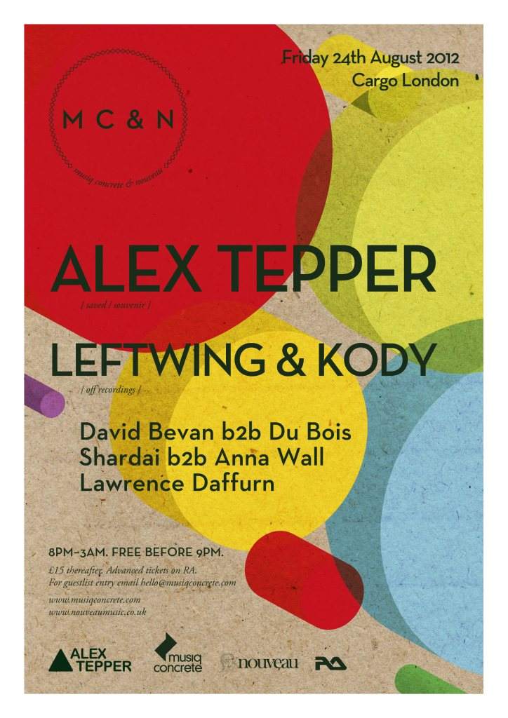 Musiq Concrete & Nouveau w / Alex Tepper a Cargo, London