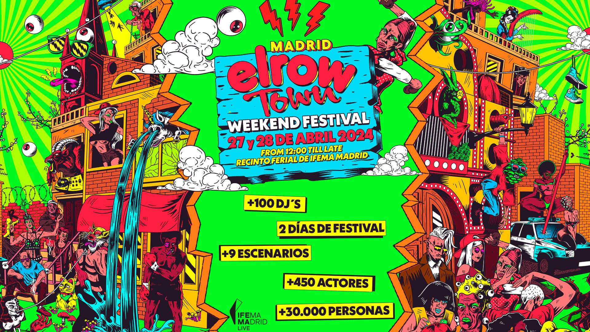 elrow Town Madrid 2024 at IFEMA, Madrid