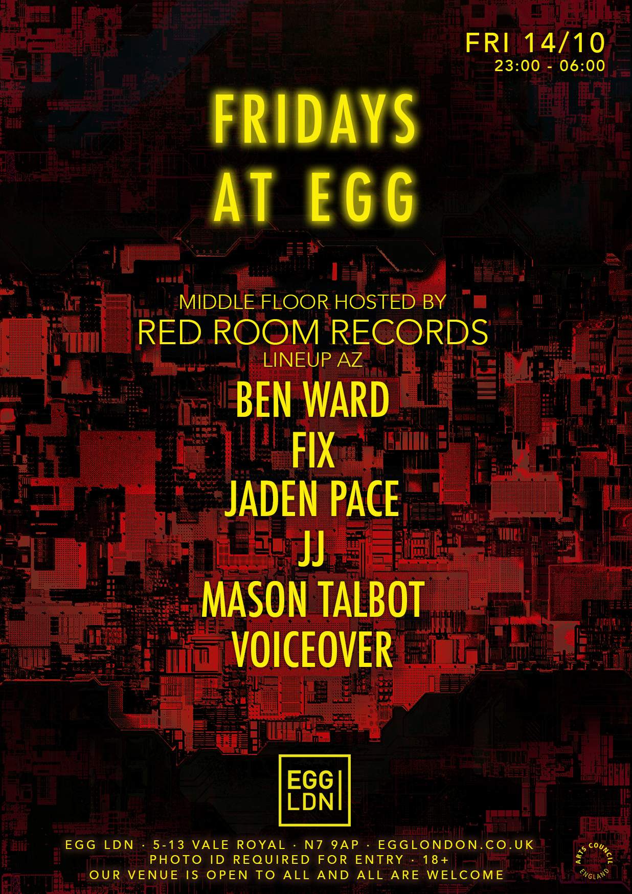 Fridays at EGG: Red Room Records Take Over: Ben Ward, Fix, Jaden Pace ...