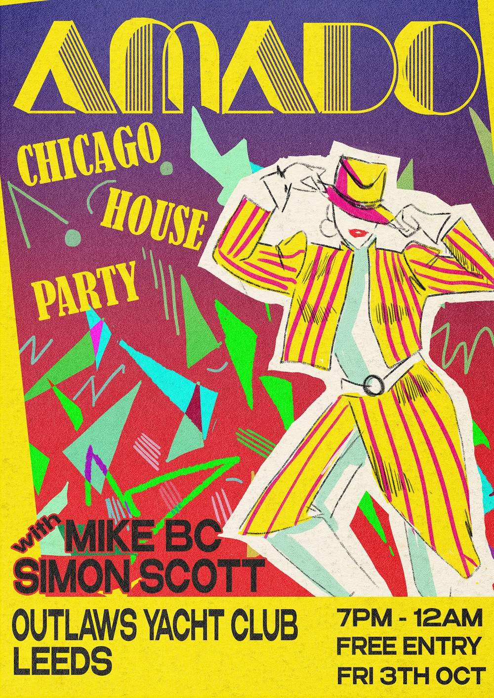 AMADO - Simon Scott & Mike BC FREE PARTY at Outlaws Yacht Club, Leeds
