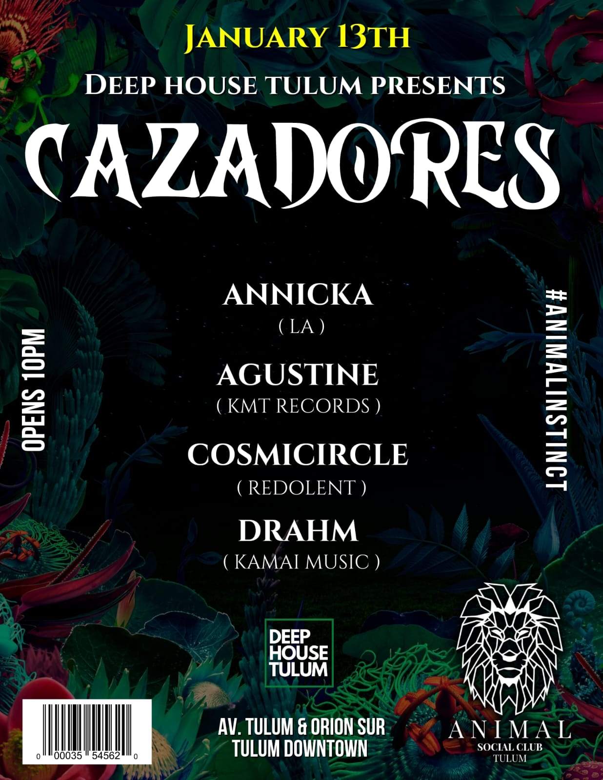 Deep House Tulum presents: Cazadores at TBA - Animal Tulum, Tulum