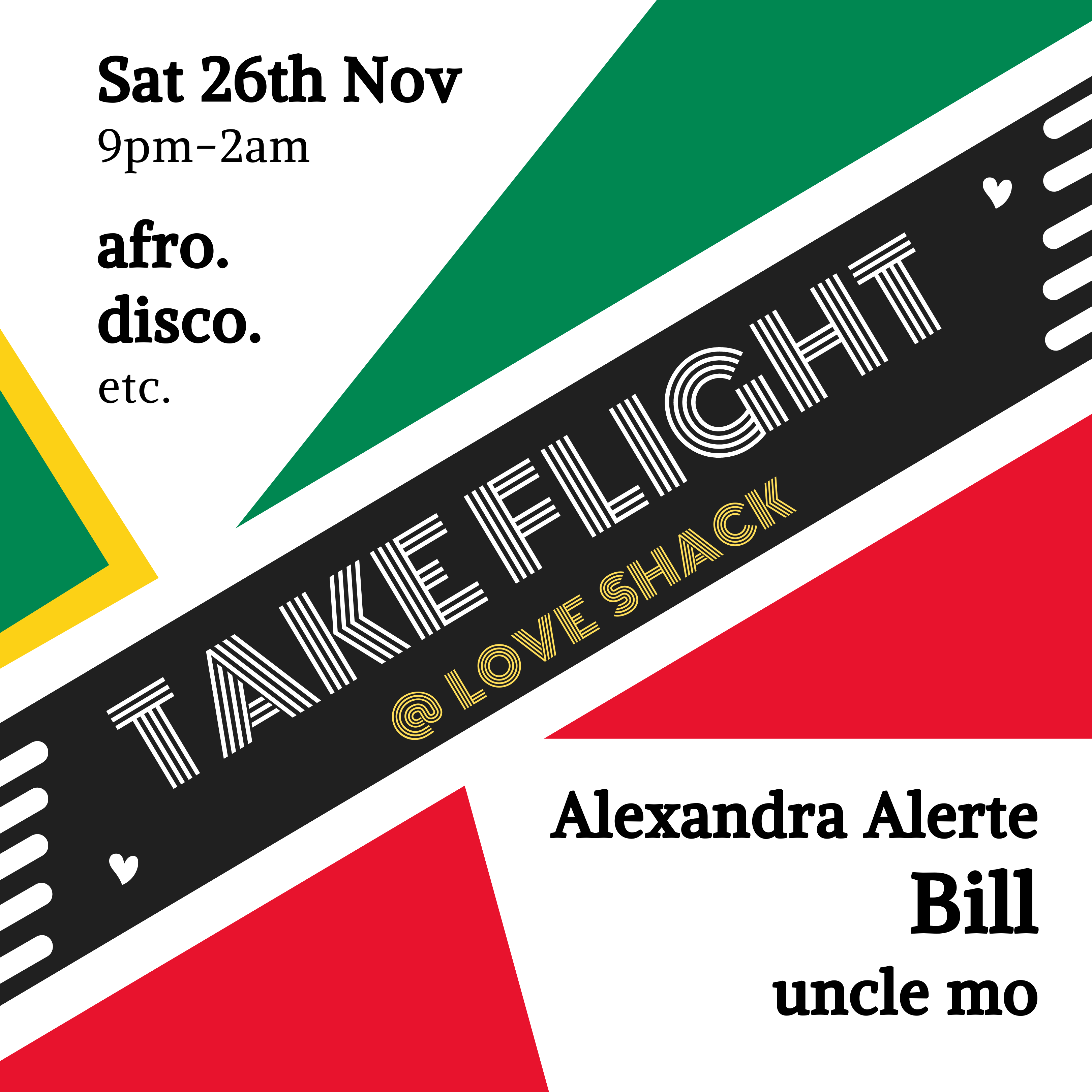 Take Flight Afro Disco With Alexandra Alerte Bill Uncle Mo At