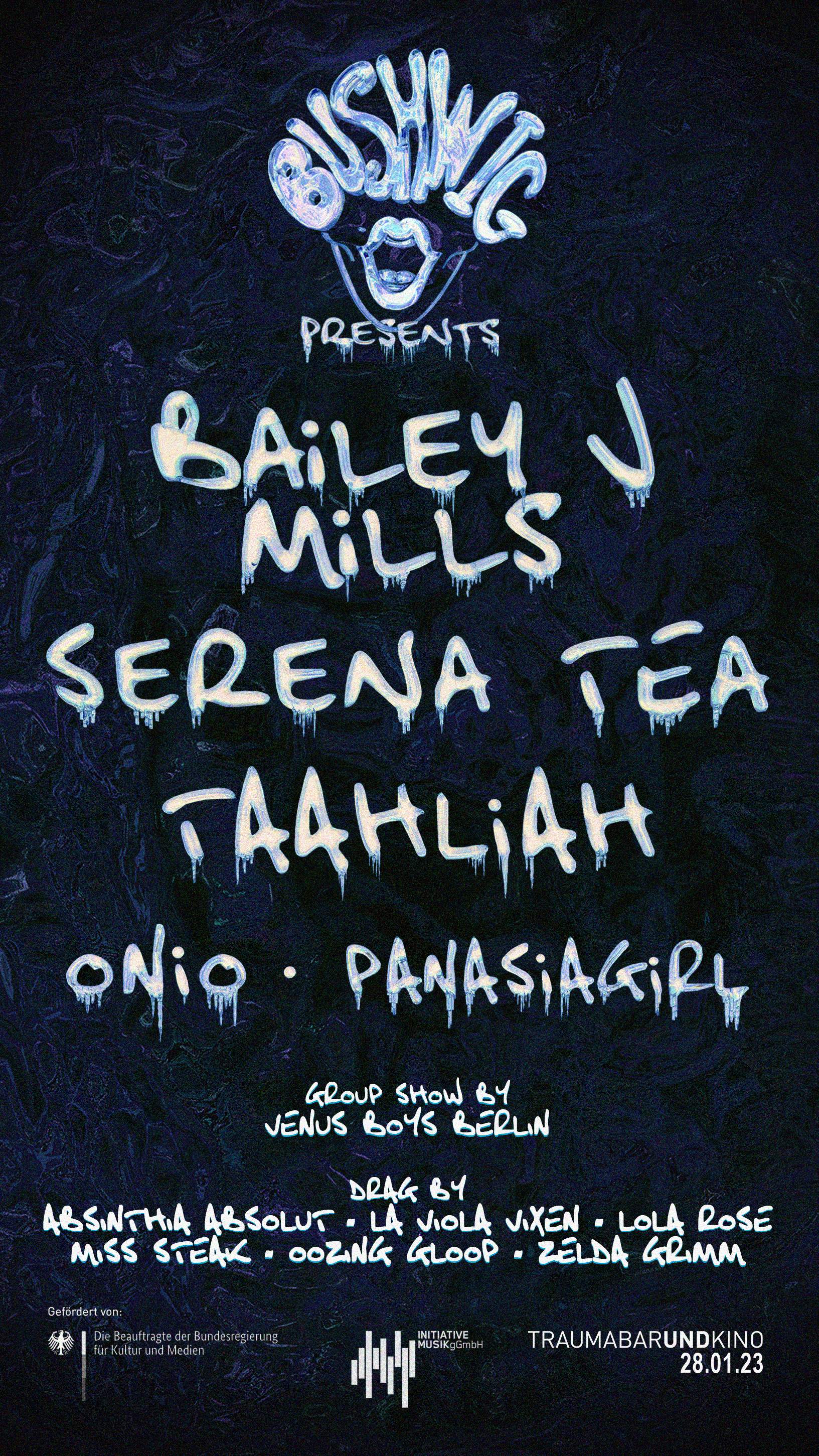 Bushwig presents Bailey J Mills, Serena Tea, TAAHLIAH en Trauma Arts ...
