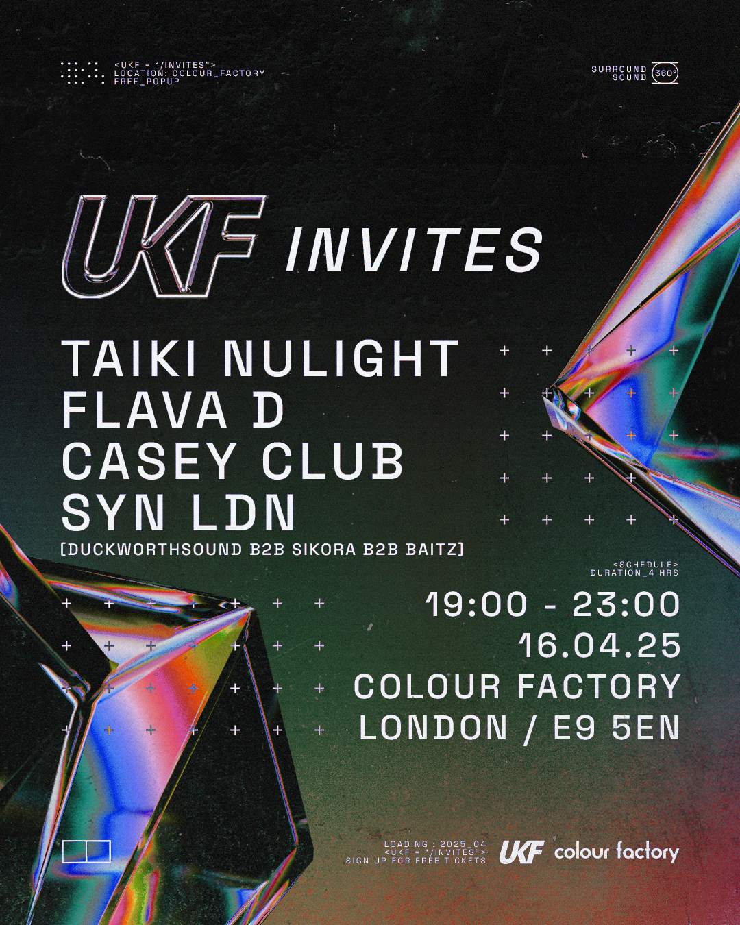 UKF Invites at Colour Factory, London