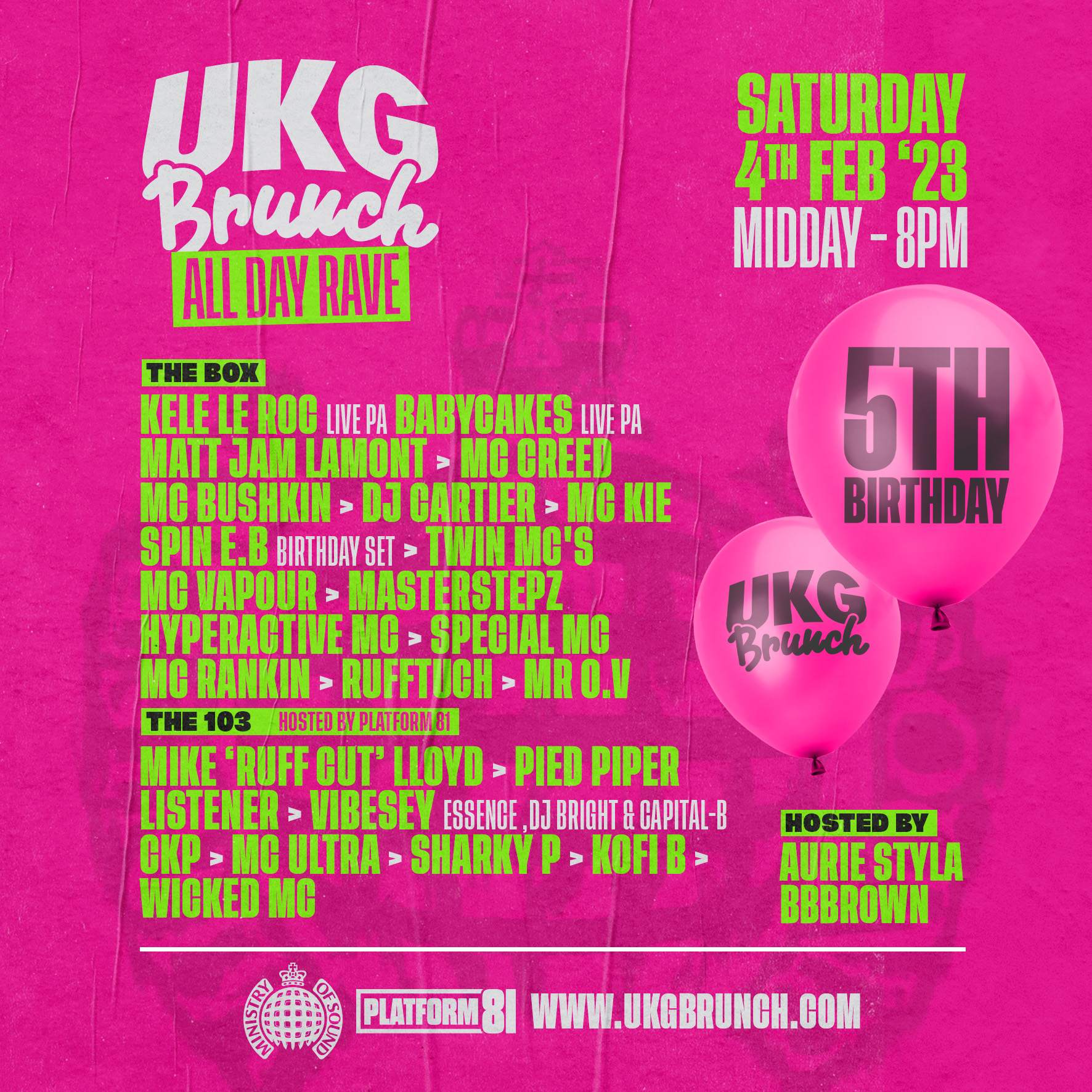 UKG Brunch - London - 5th Birthday Party at Ministry Of Sound, London