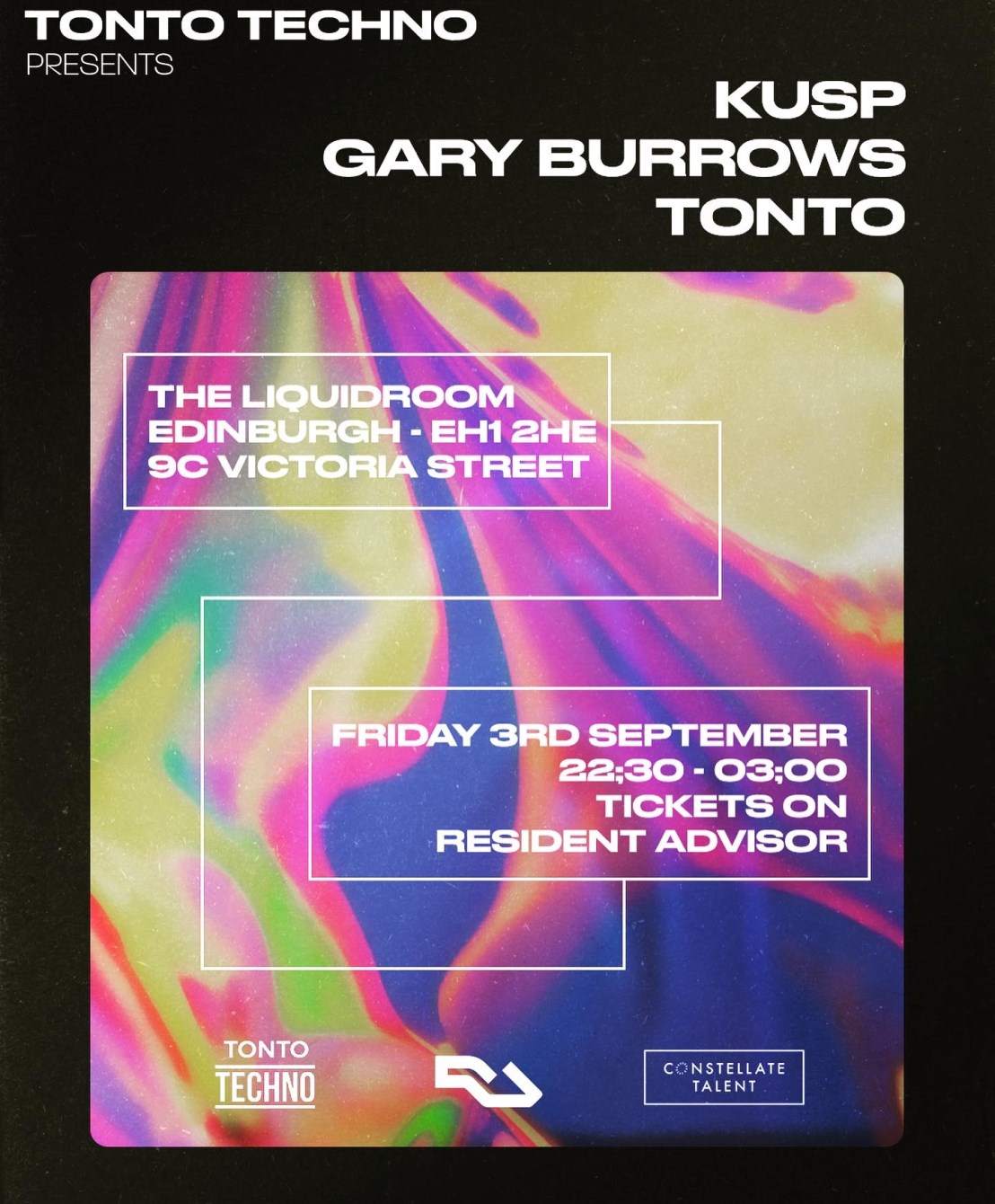 Tonto Techno presents: KUSP & Gary Burrows em The Liquid Room, Edinburgh