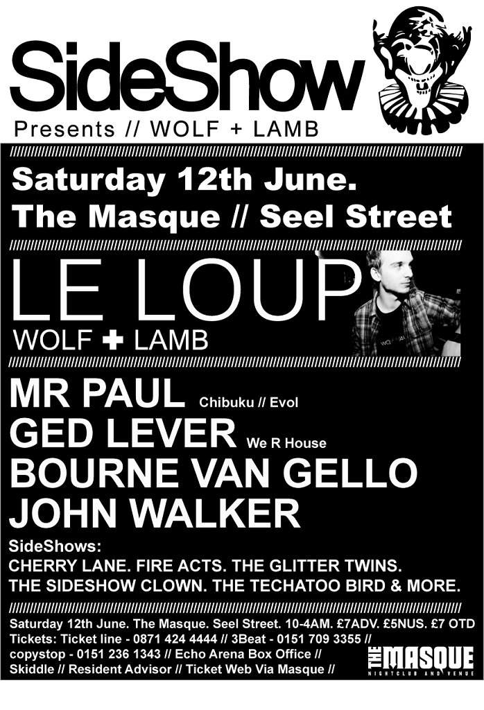 Sideshow presents Le Loup en Arts Club, Liverpool