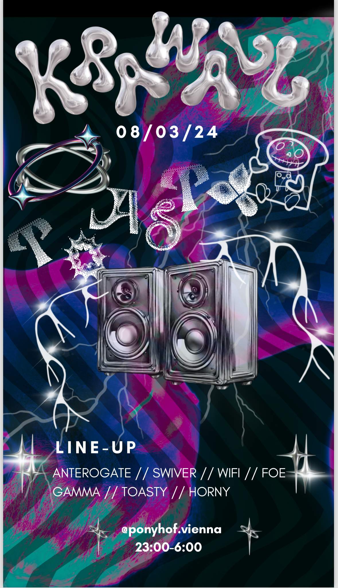 Krawall x Toasty Rave || DJ Wifi Birthday Rave at Der Ponyhof, Vienna