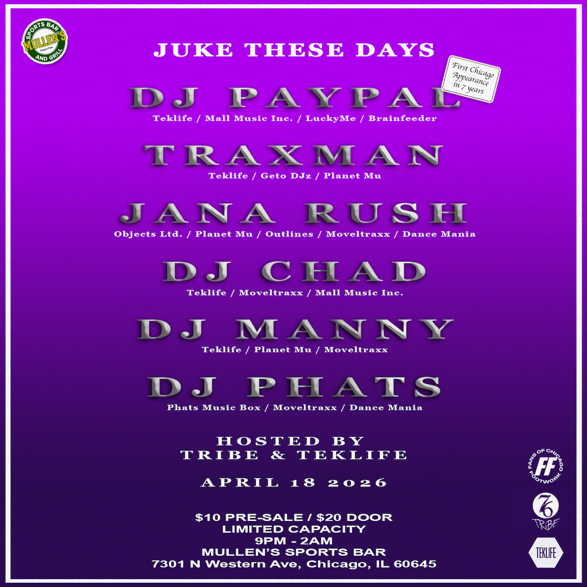 JUKE THESE DAYS with DJ Paypal, Traxman, Jana Rush, DJ Chad, DJ Manny ...