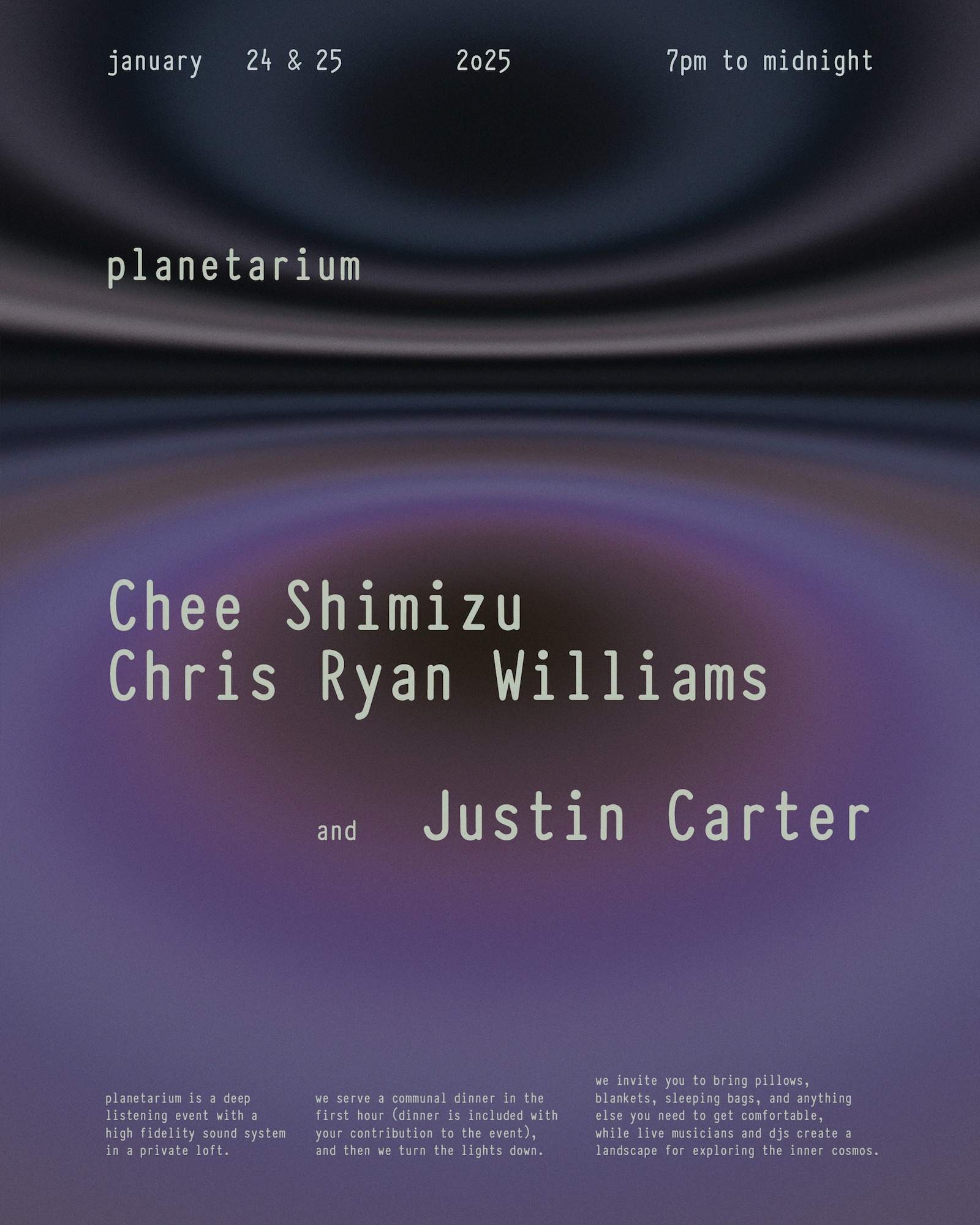 Planetarium: Chee Shimizu, Chris Ryan Williams, Justin Carter (Night ...