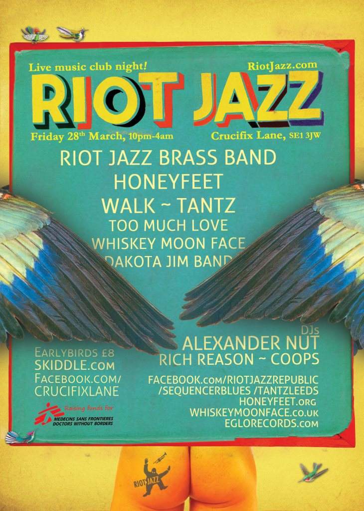 Riot Jazz Brass Band, Honeyfeet, Walk en Crucifix Lane, London