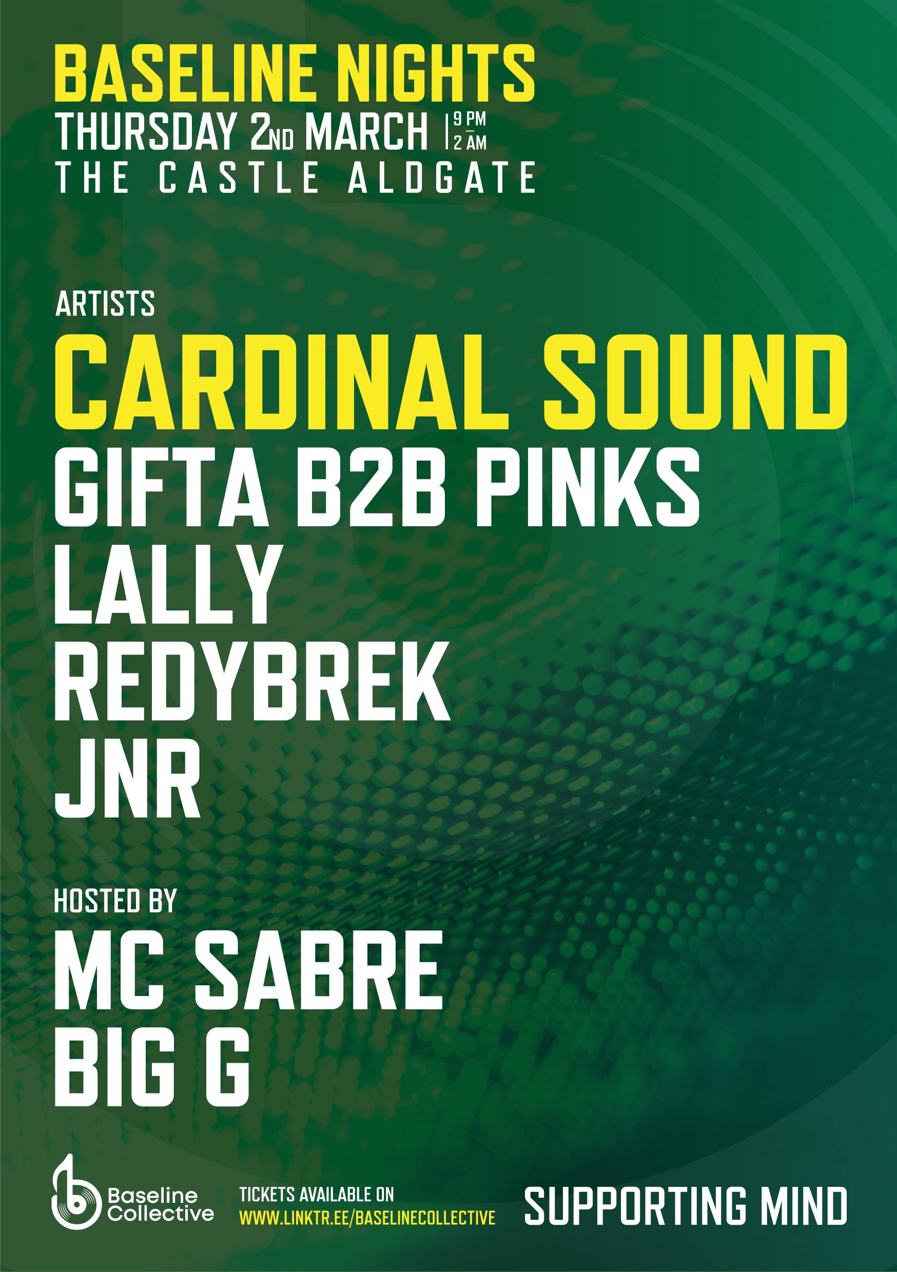 Baseline Nights // DnB: Cardinal Sound, Gifta b2b Pinks, Lally ...