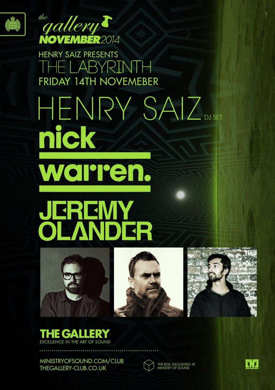 The Gallery Pres. The Labyrinth - Henry Saiz + Nick Warren + Jeremy ...