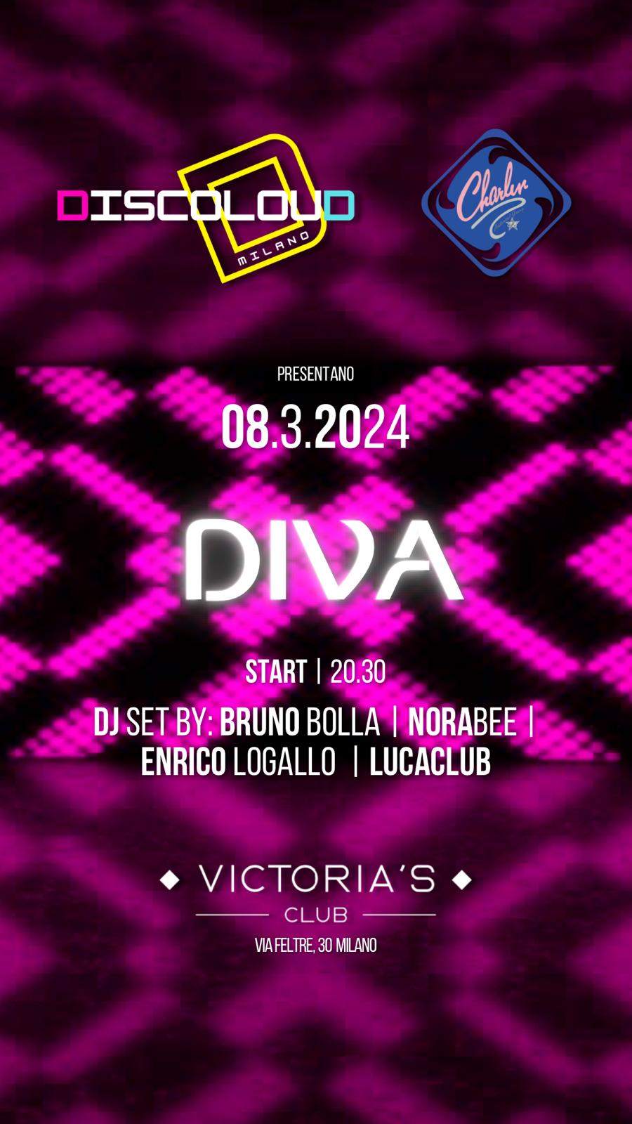 DIVA - DISCOLOUD TECH HOUSE PARTY at Victoria’s Club, Milan