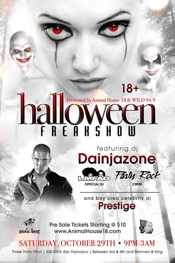 Halloween Freakshow: 18+: Dj Dainjazone (Lmfao) en 330 Ritch, San ...