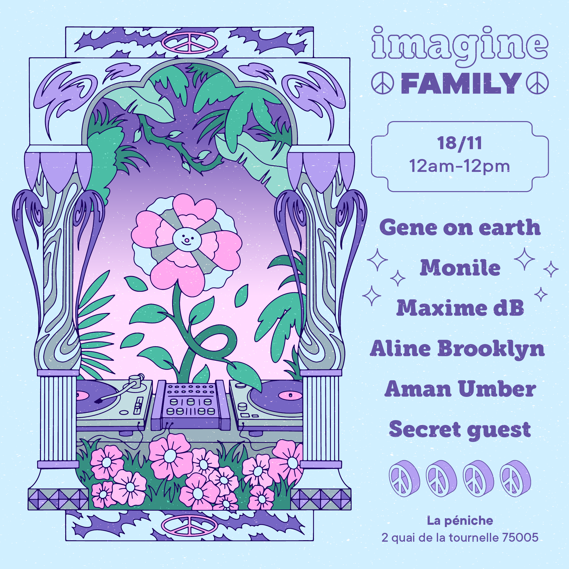 imagine Family invites Gene On Earth, Monile at La Péniche, Paris