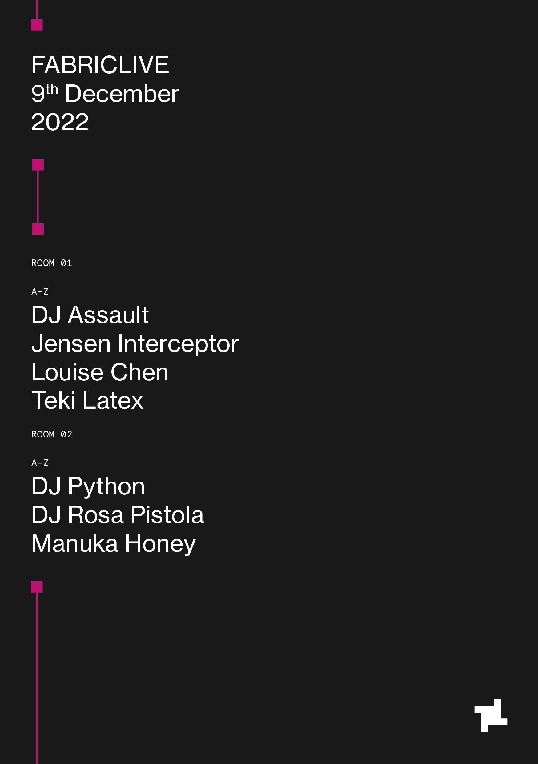 FABRICLIVE: DJ Assault, Teki Latex, DJ Python, Manuka Honey, Jensen Interceptor, Rosa Pistola at ...