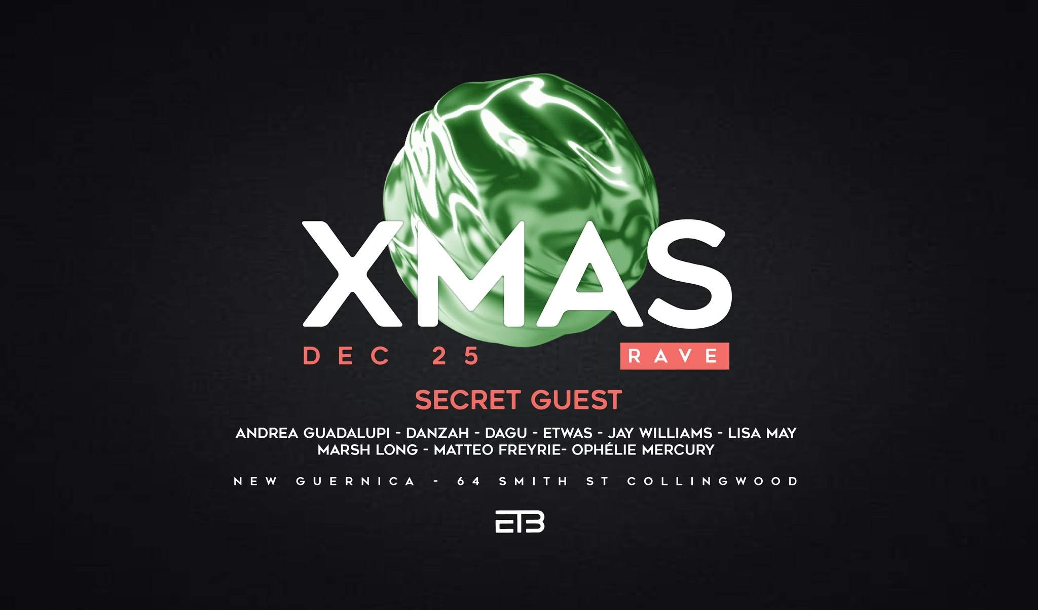 Eat The Beat: Xmas RAVE at New Guernica, Melbourne