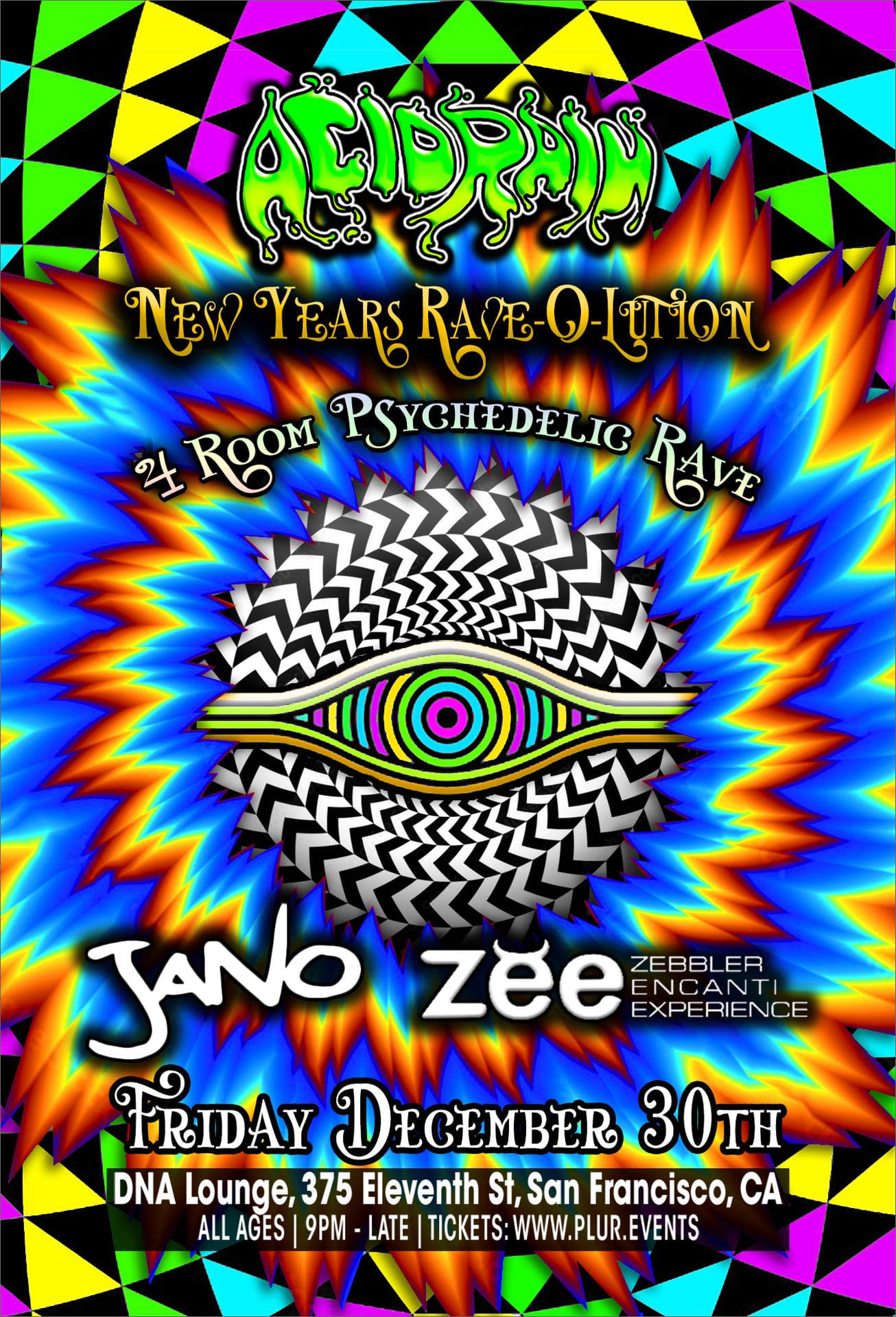 ACID RAIN: NEW YEAR'S RAVE-O-LUTION at DNA Lounge, San Francisco/Oakland
