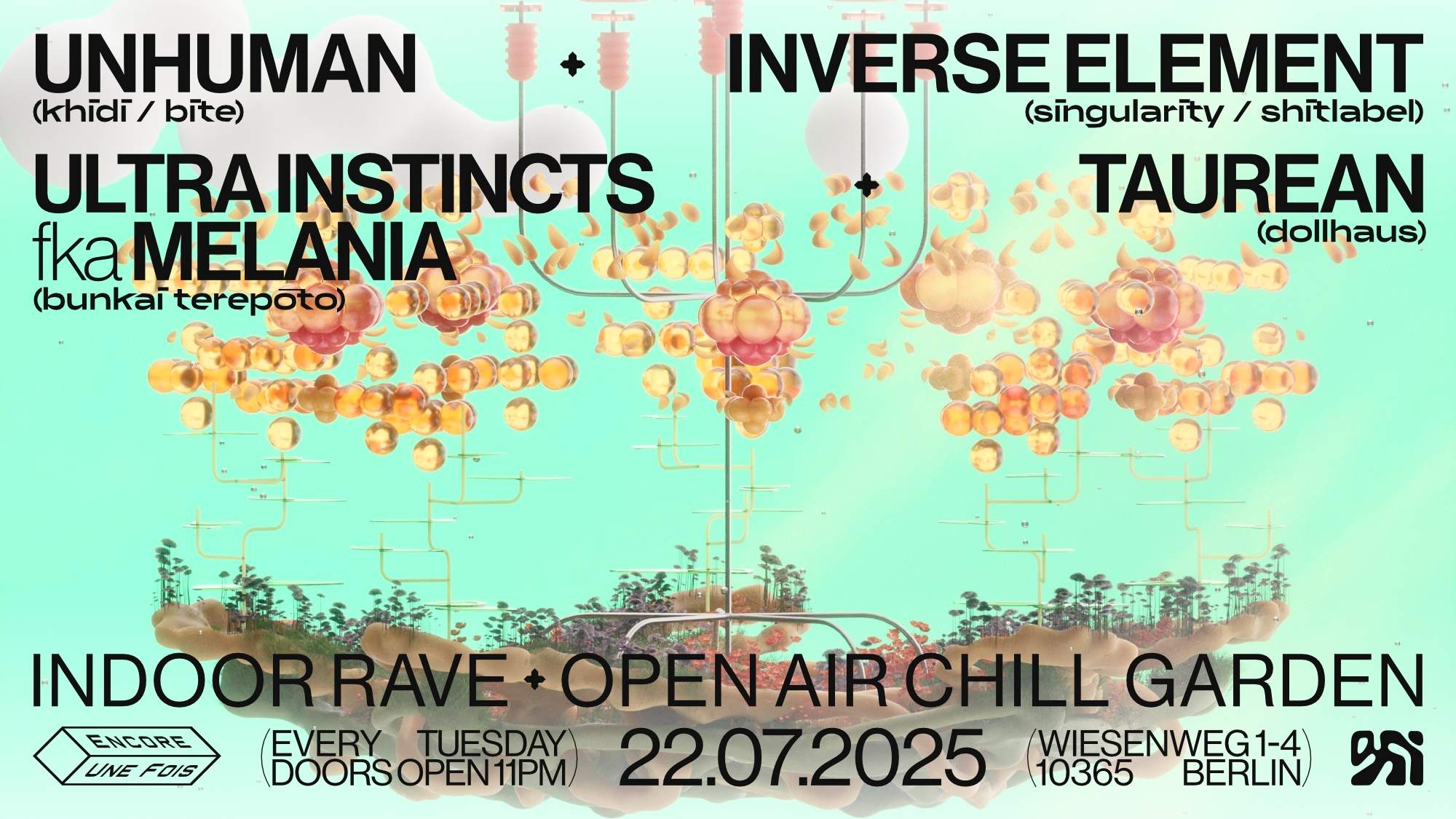 encore.une.fois★★ INDOOR RAVE + OPEN AIR CHILL GARDEN at OXI, Berlin