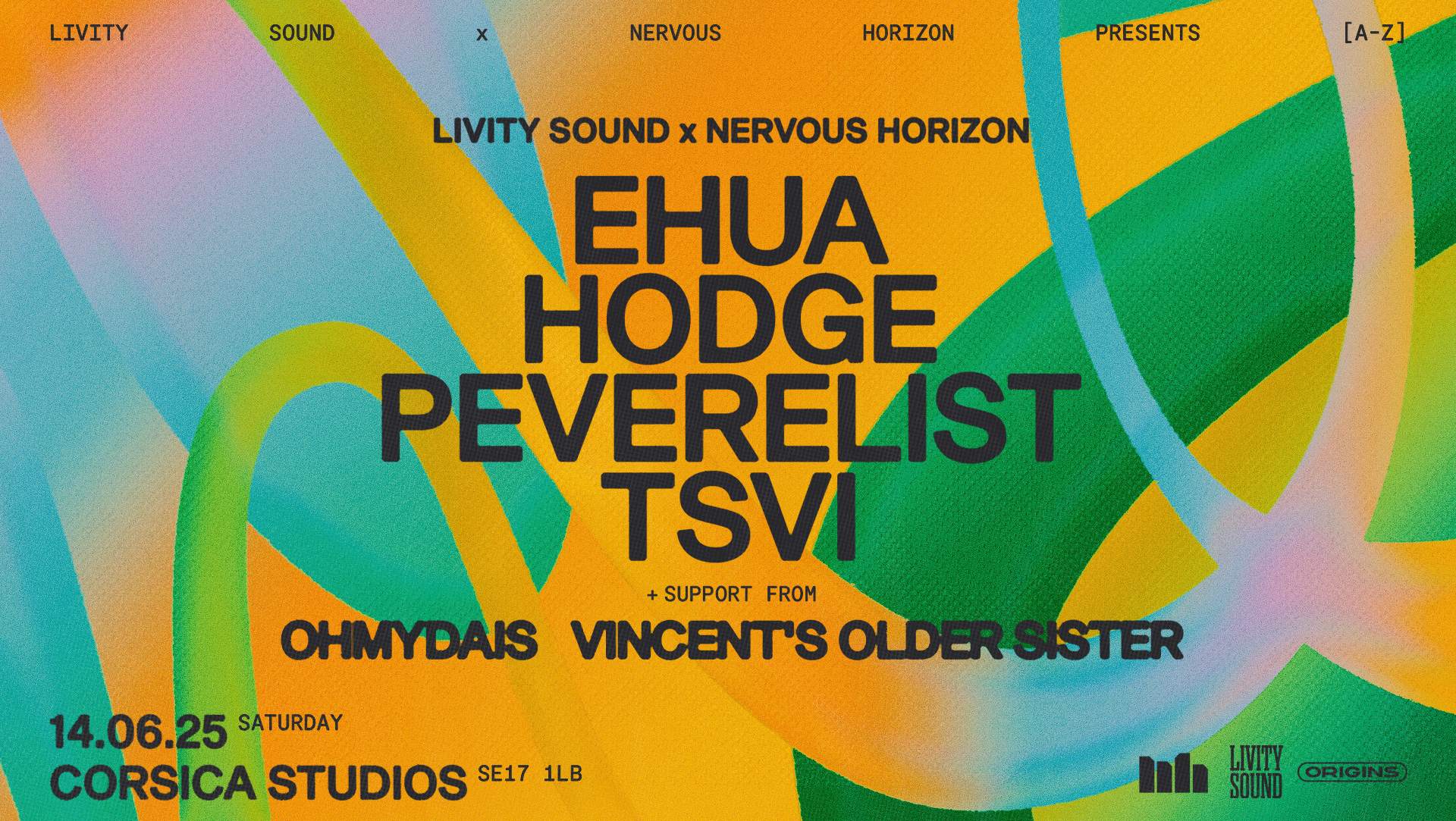 Origins: Hodge, Peverelist, TSVI & Ehua at Corsica Studios, London
