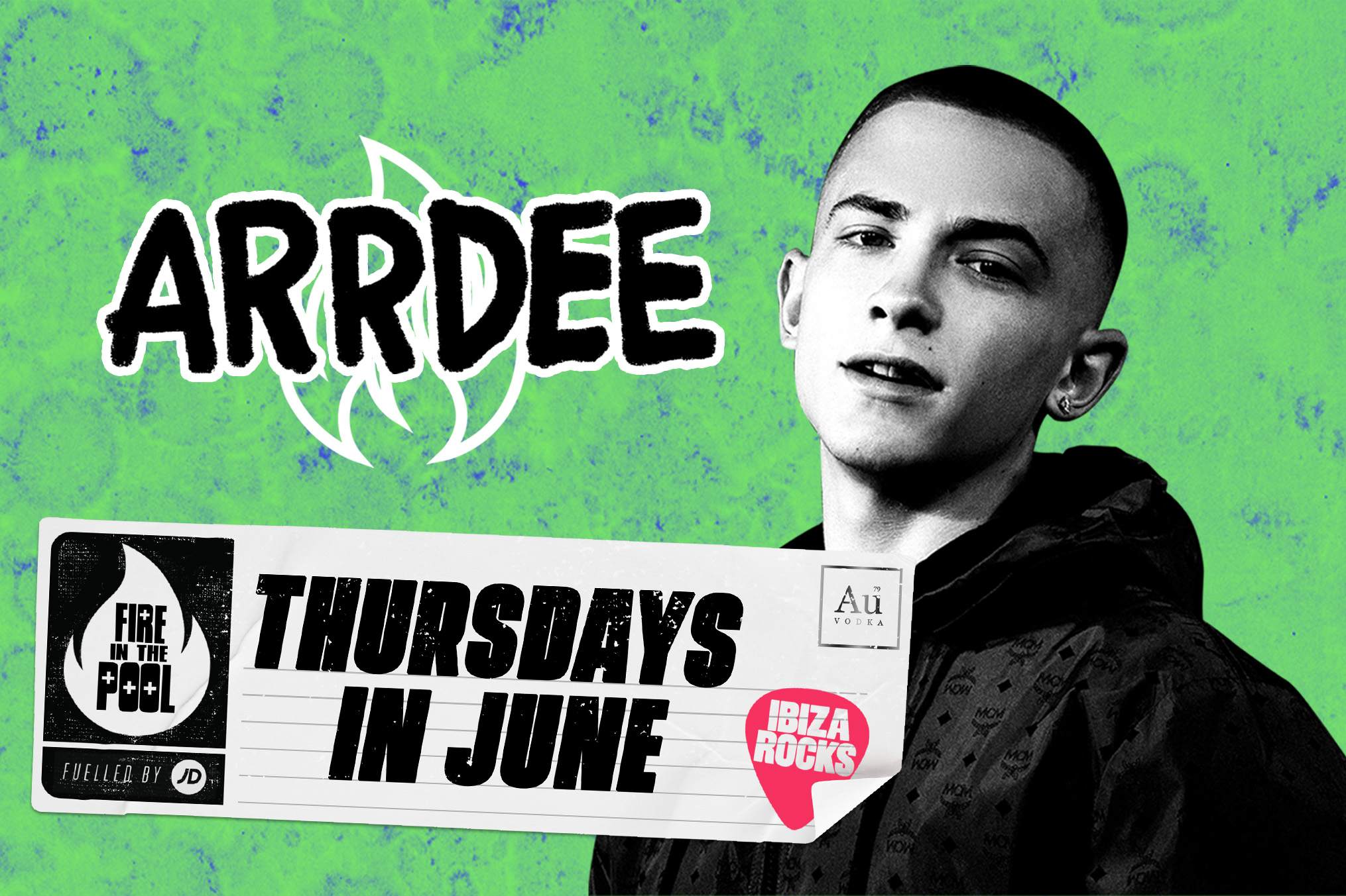 ARRDEE - Fire in the pool at Ibiza Rocks Hotel, Ibiza