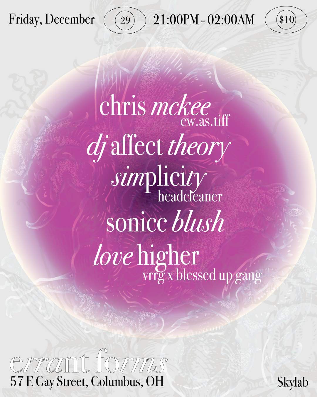 Errant Forms: Chris McKee, dj affect theory, Simplicity, Sonicc Blush ...