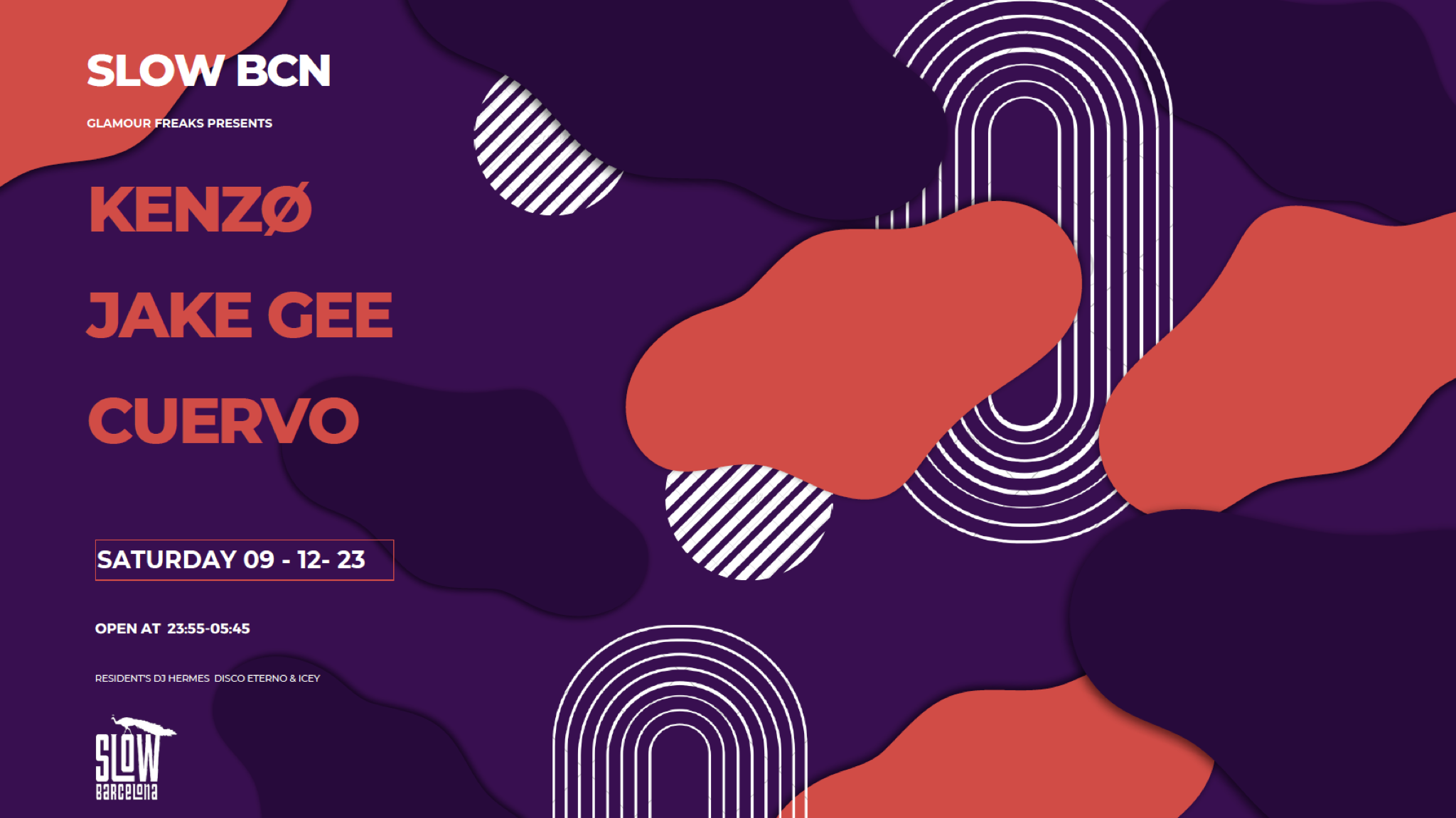 Glamour Freaks presents: Kenzø + Jake Gee + Cuervo at Slow Club, Barcelona