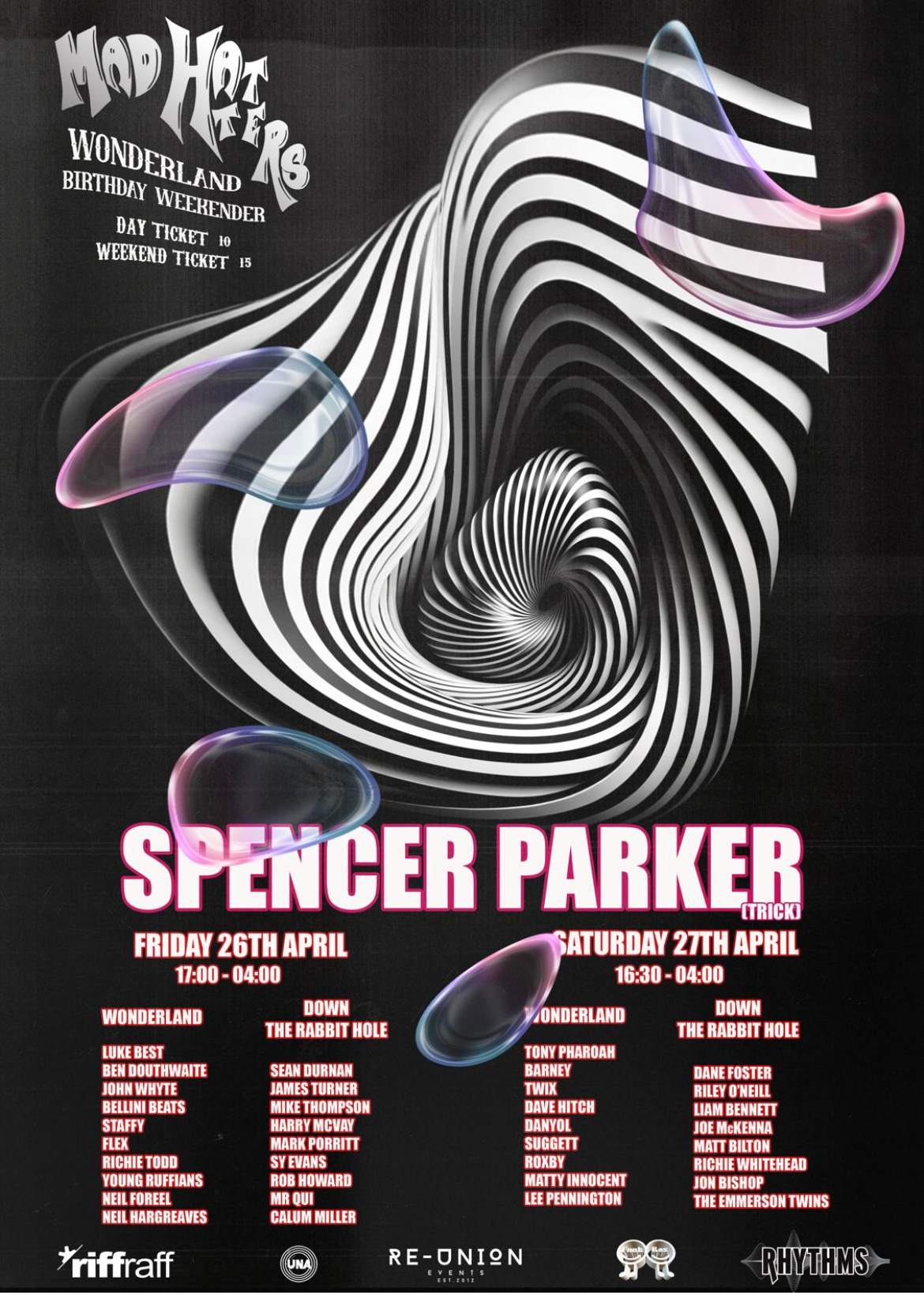 The Rhythms Wonderland Mad Hatters Birthday Weekender at Rhythms, North