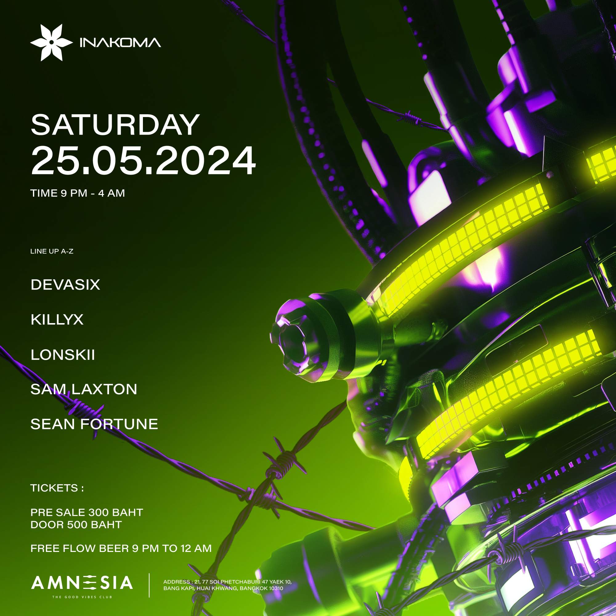 INAKOMA - Hard Techno Bangkok at Amnesia, Bangkok